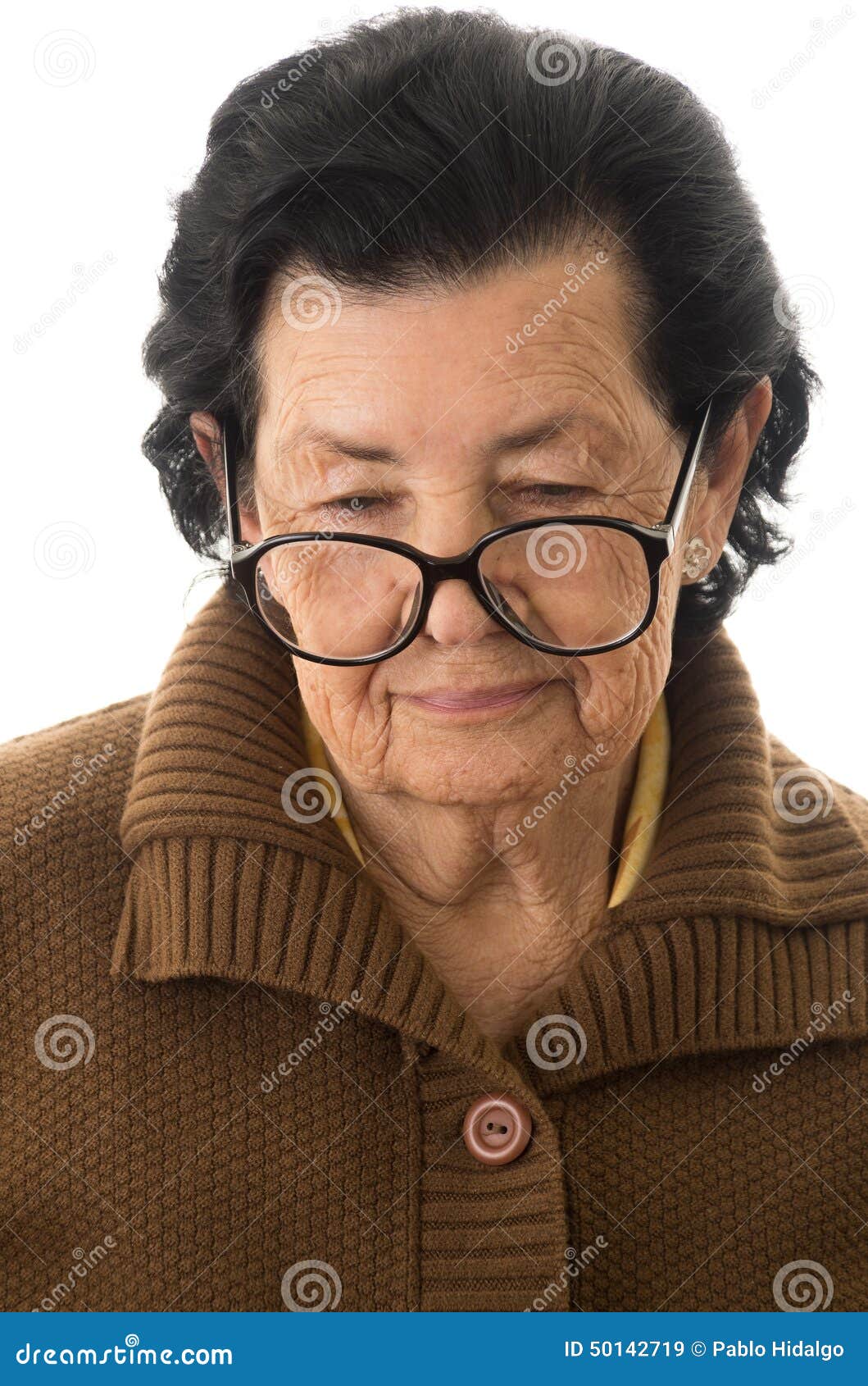 Portrait of Nostalgic Sad Grandmother Looking Down Stock Image - Image ... Portrait of Nostalgic Sad Grandmother Looking Down Stock Image - Image ...