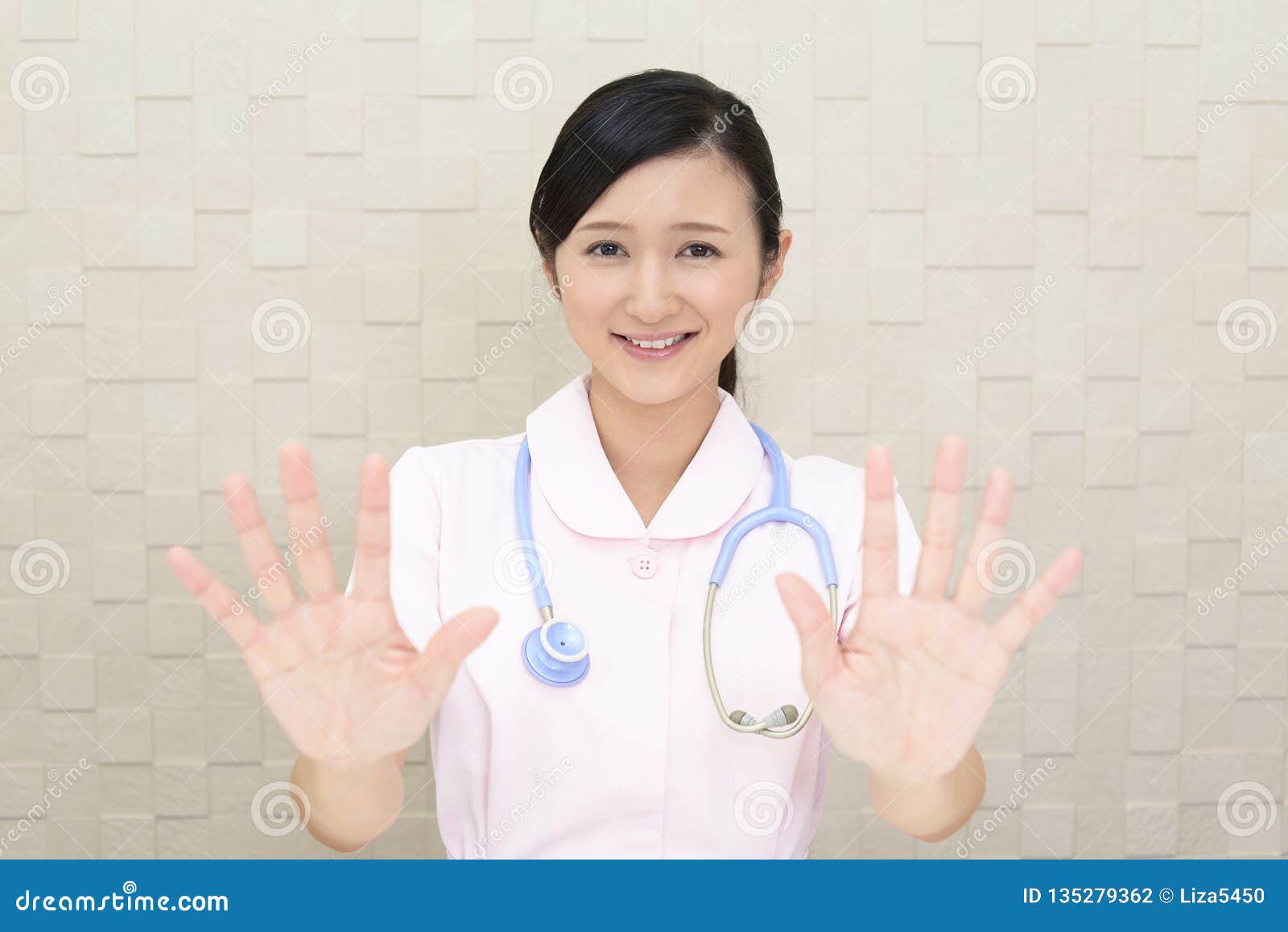 Female Nurse Making Stop Sign Stock Photo - Image of clinical, person ...