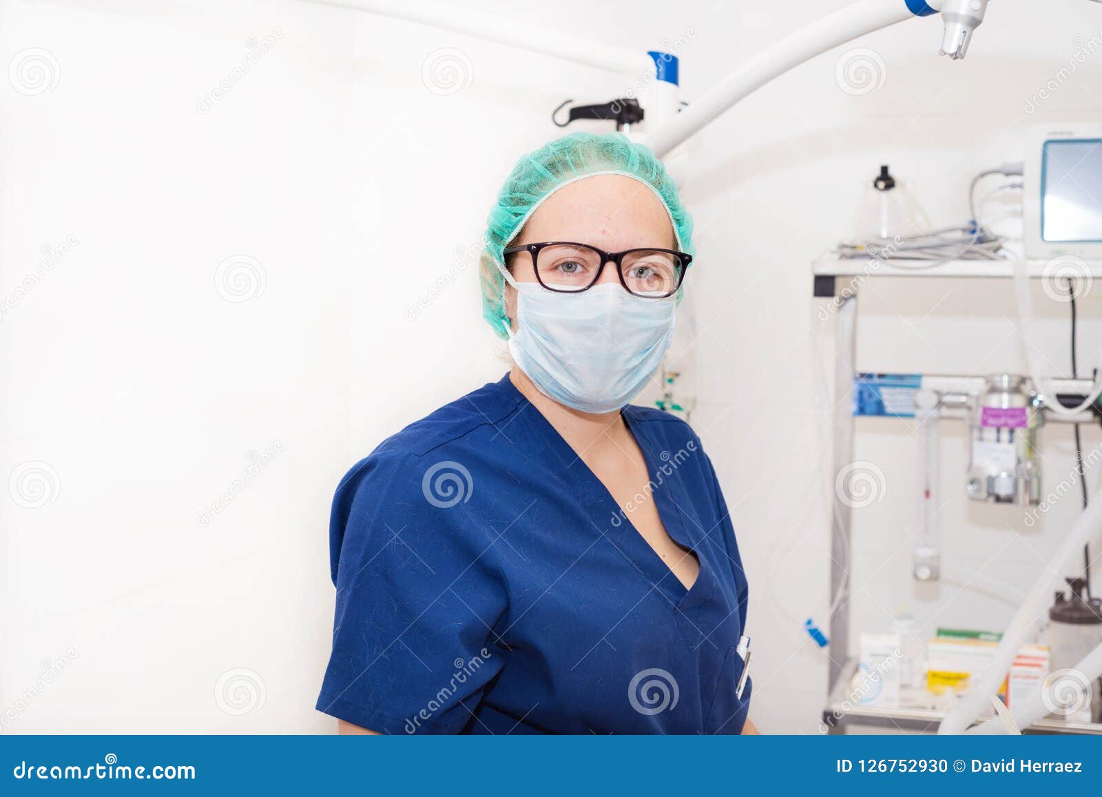 Portrait of Nurse with Mask in Surgery Room Stock Photo - Image of ...
