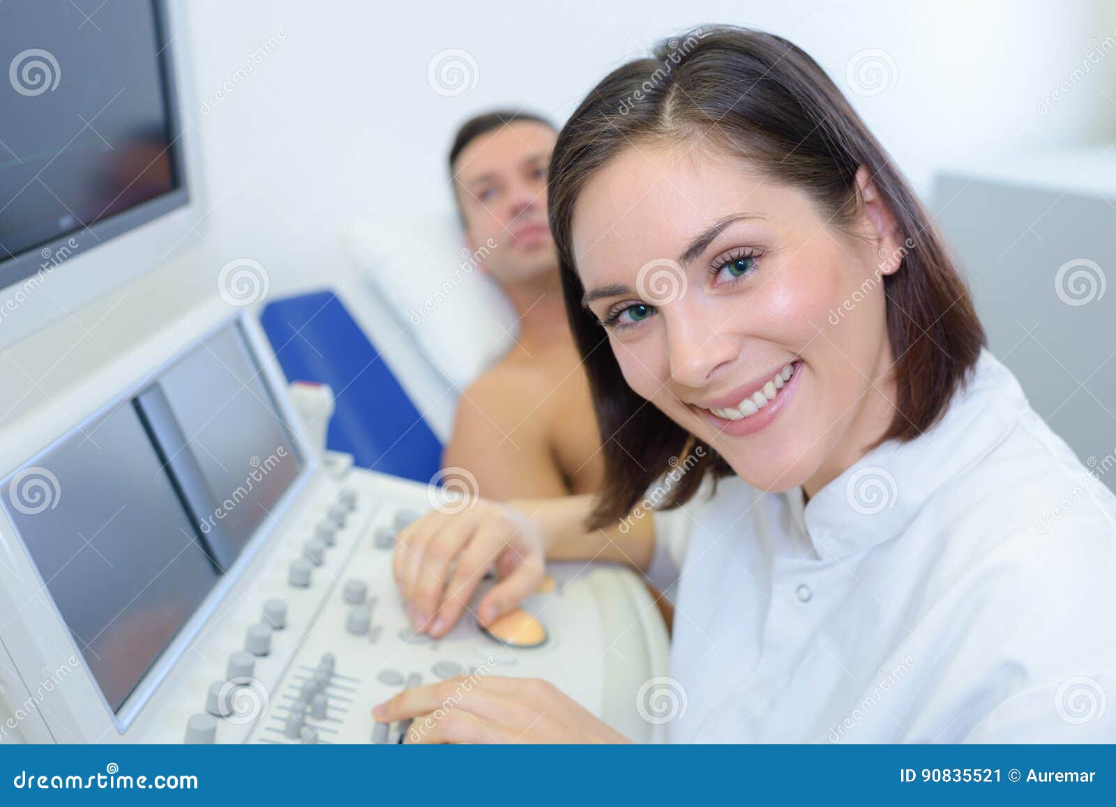 Portrait Nurse at Ultrasound Machine Stock Image - Image of sitting ...