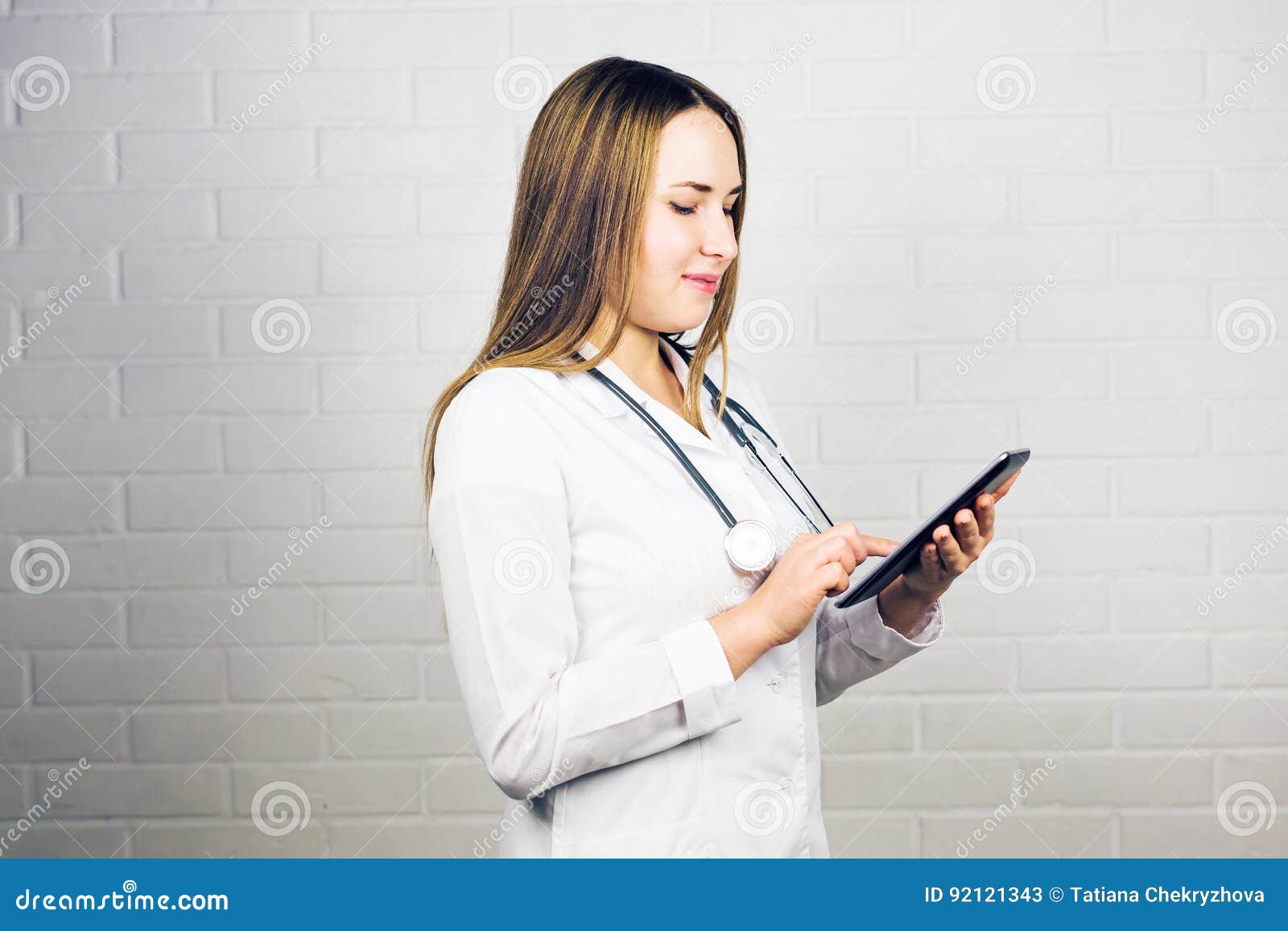 Portrait of a Nurse Using a Digital Tablet. Copy-space Stock Image ...