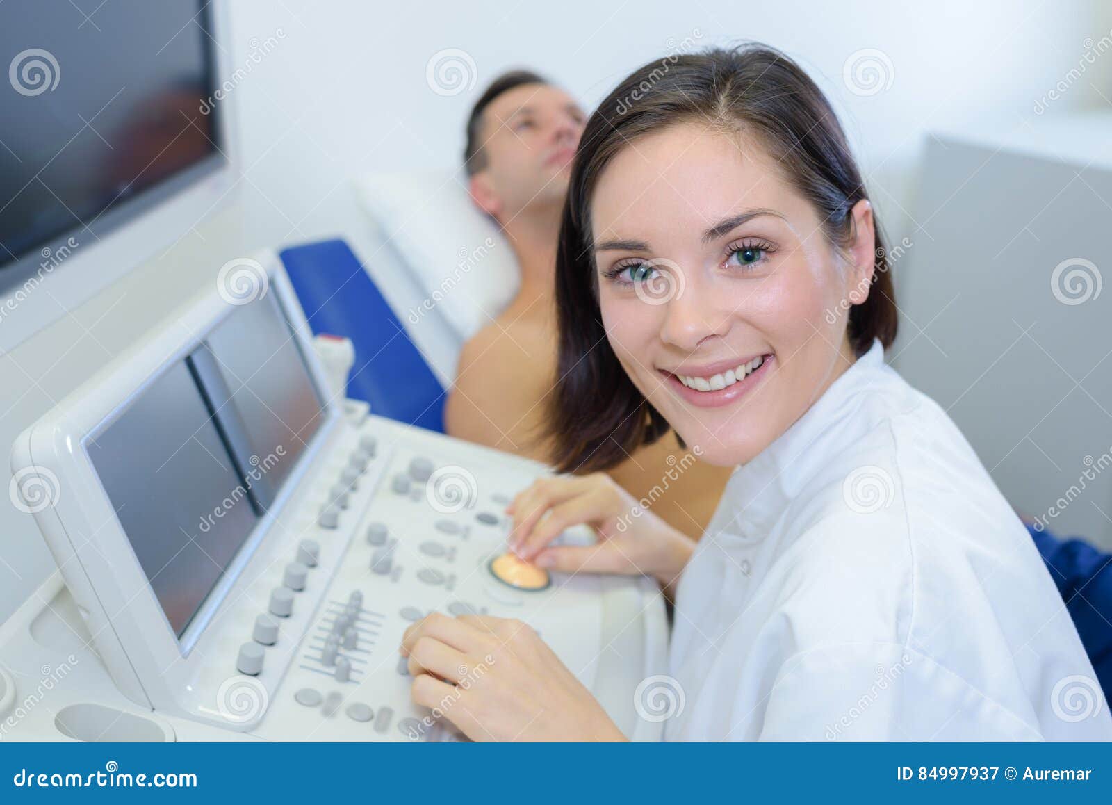 Portrait Nurse Using Medical Equipment Stock Image - Image of result ...