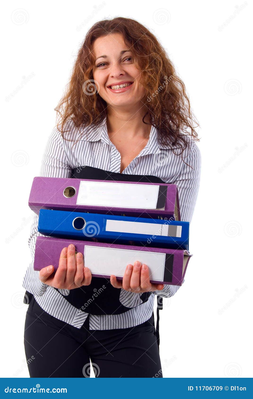 Portrait Office Girl with Documents. Stock Image - Image of lifestyles ...