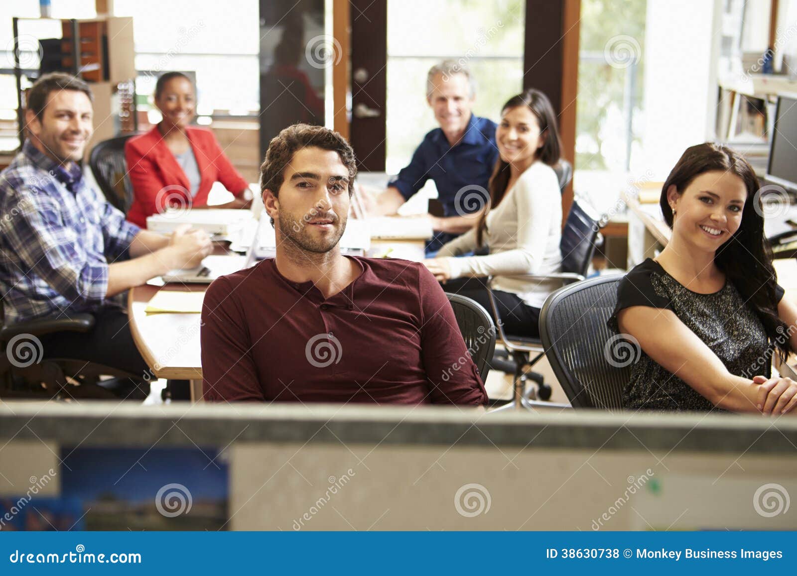 Portrait of Office Staff at Table in Architect S Office Stock Photo ...