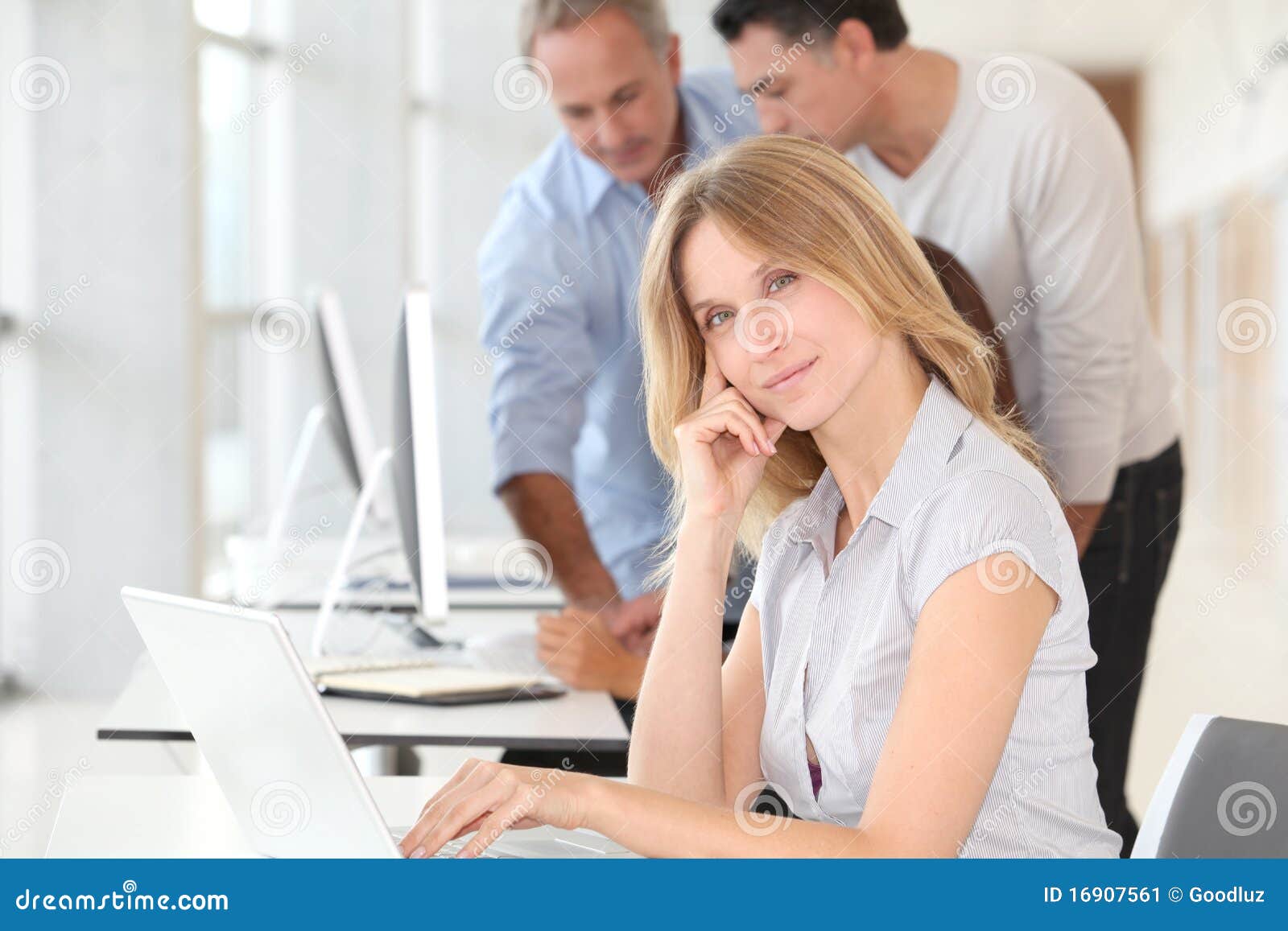 Portrait of office worker stock image. Image of indoors - 16907561
