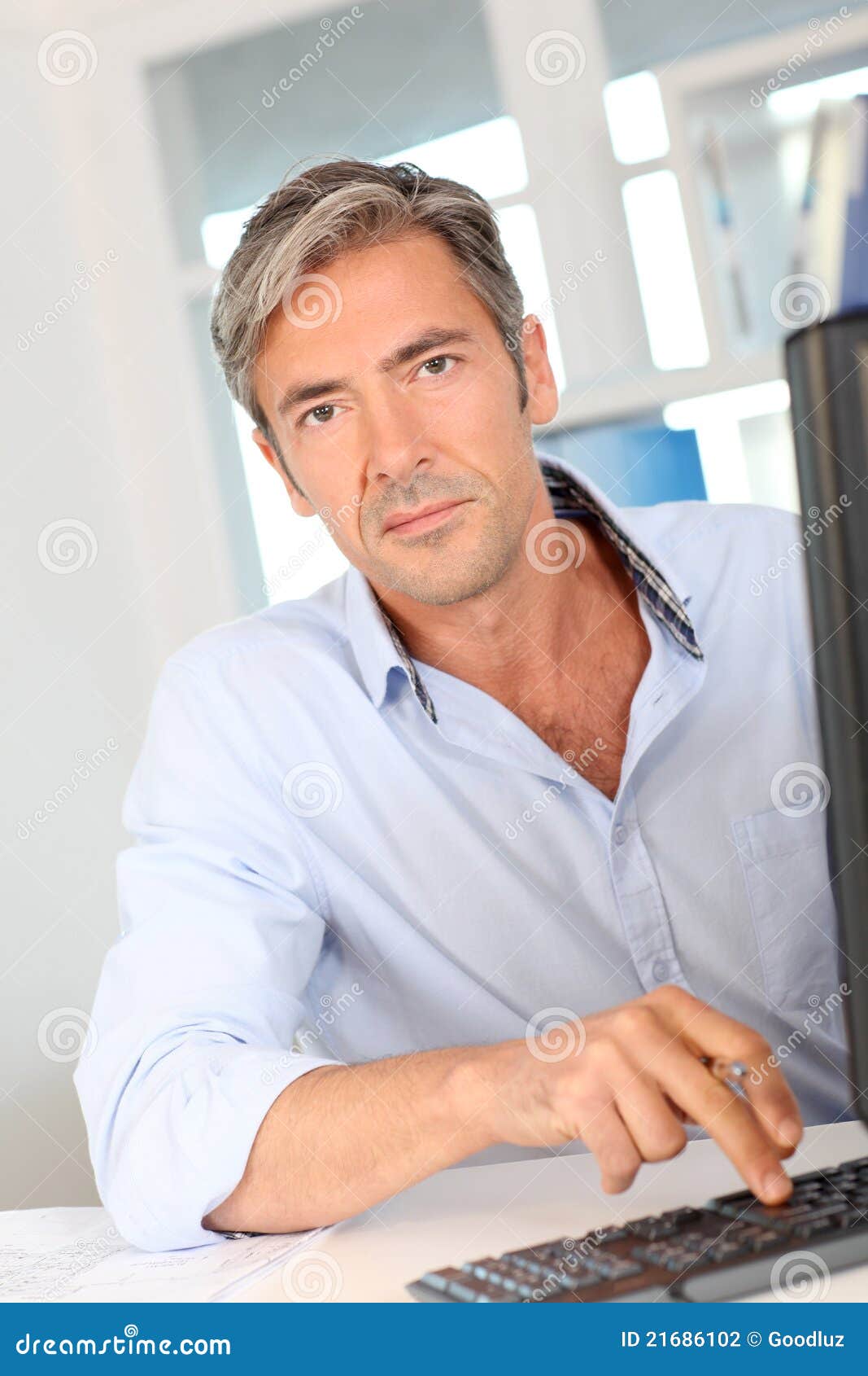 Portrait of office worker stock photo. Image of nice - 21686102