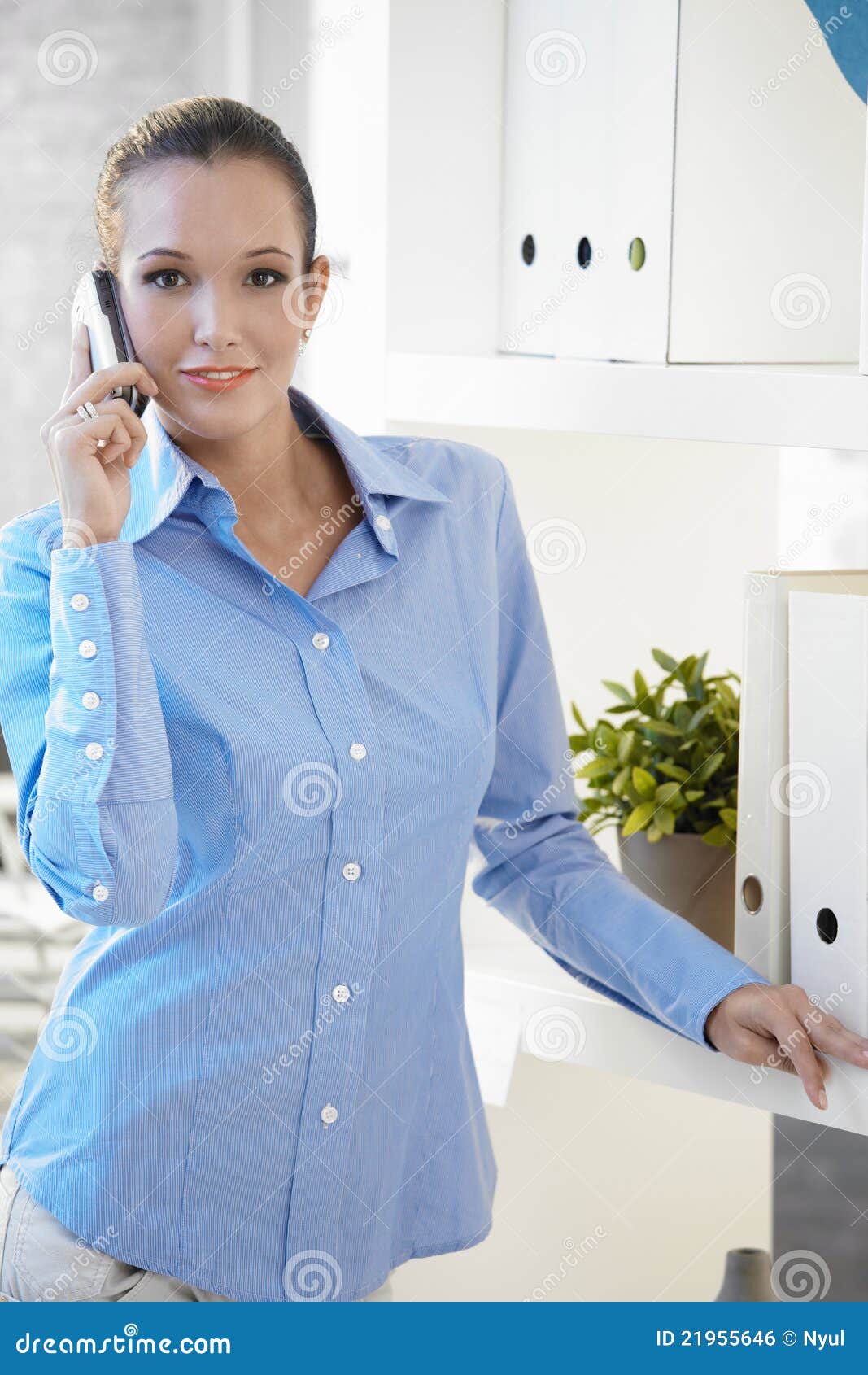 Portrait of Office Worker on Phone Call Stock Photo - Image of beauty ...