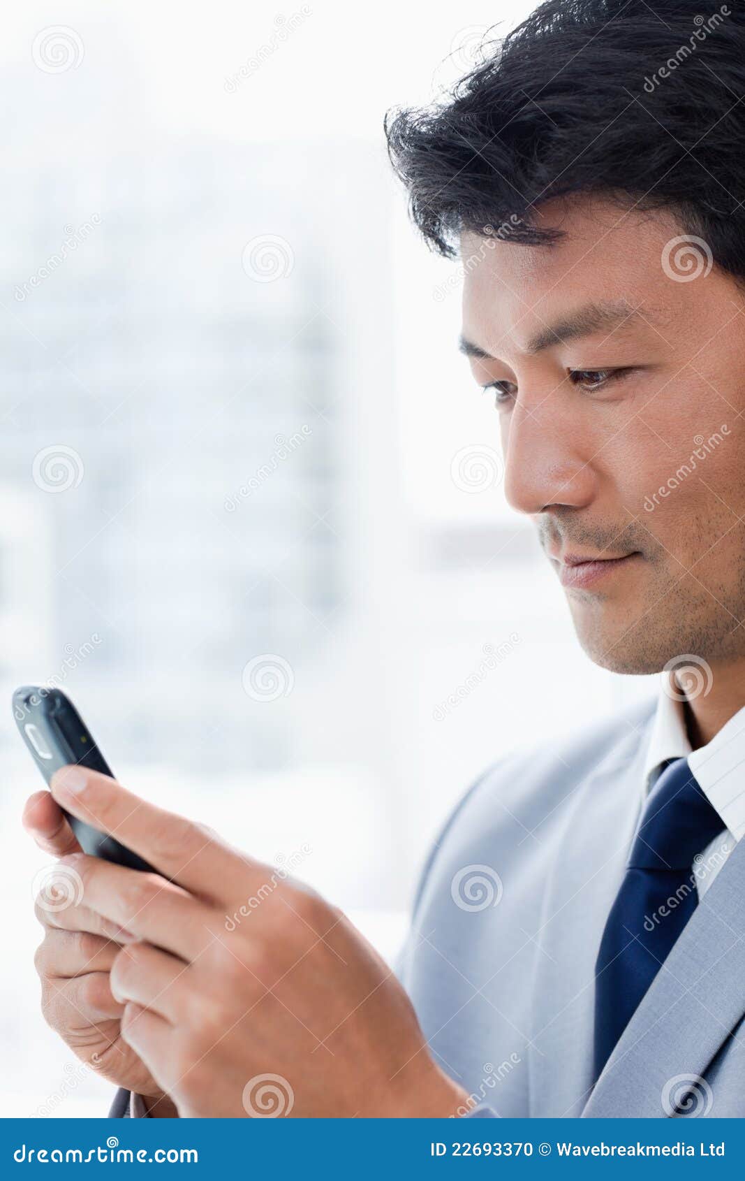 Portrait of an Office Worker Using His Mobile Phone Stock Photo - Image ...