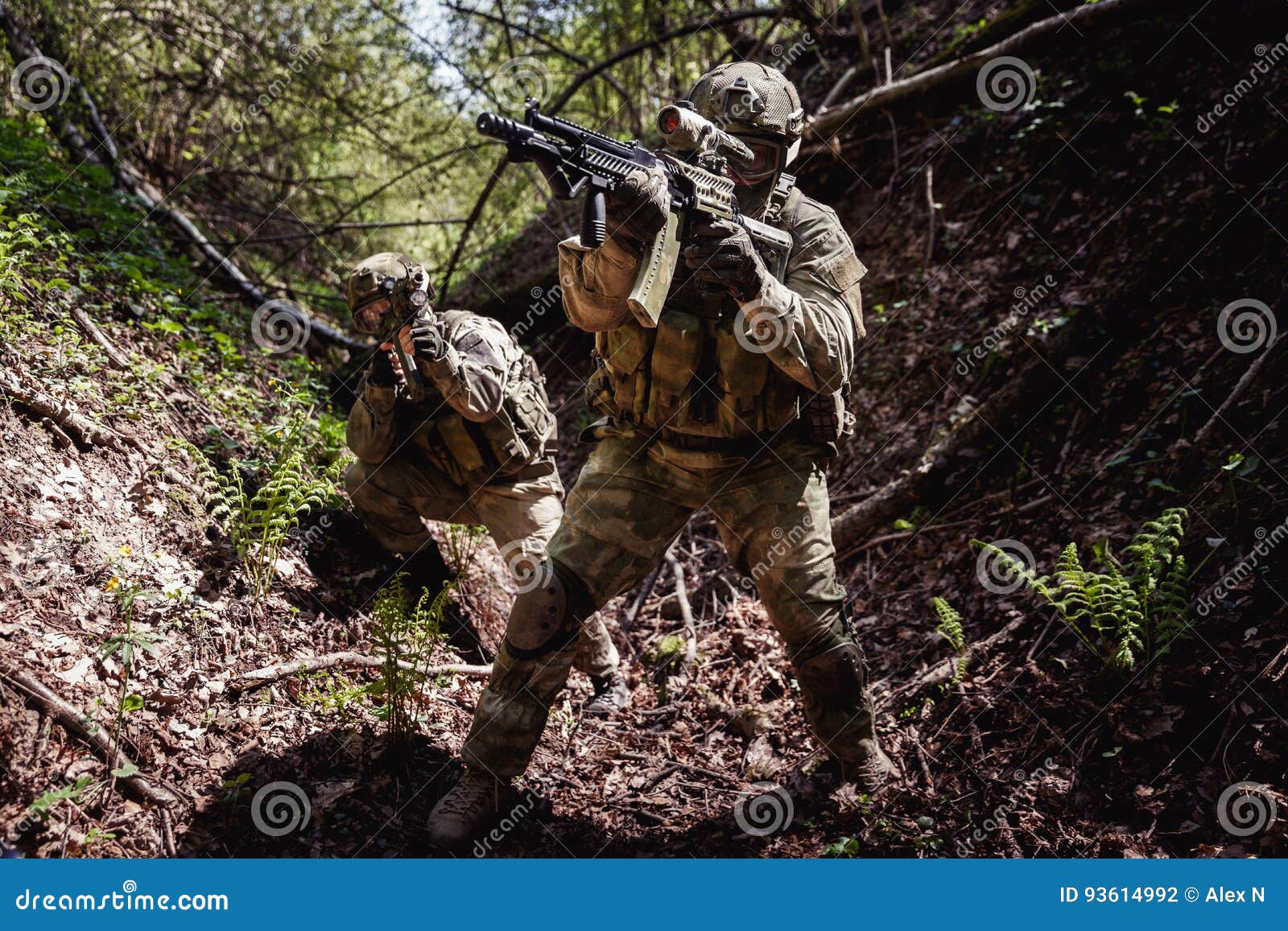 Portrait of Officers on Battlefield Stock Photo - Image of firearm ...