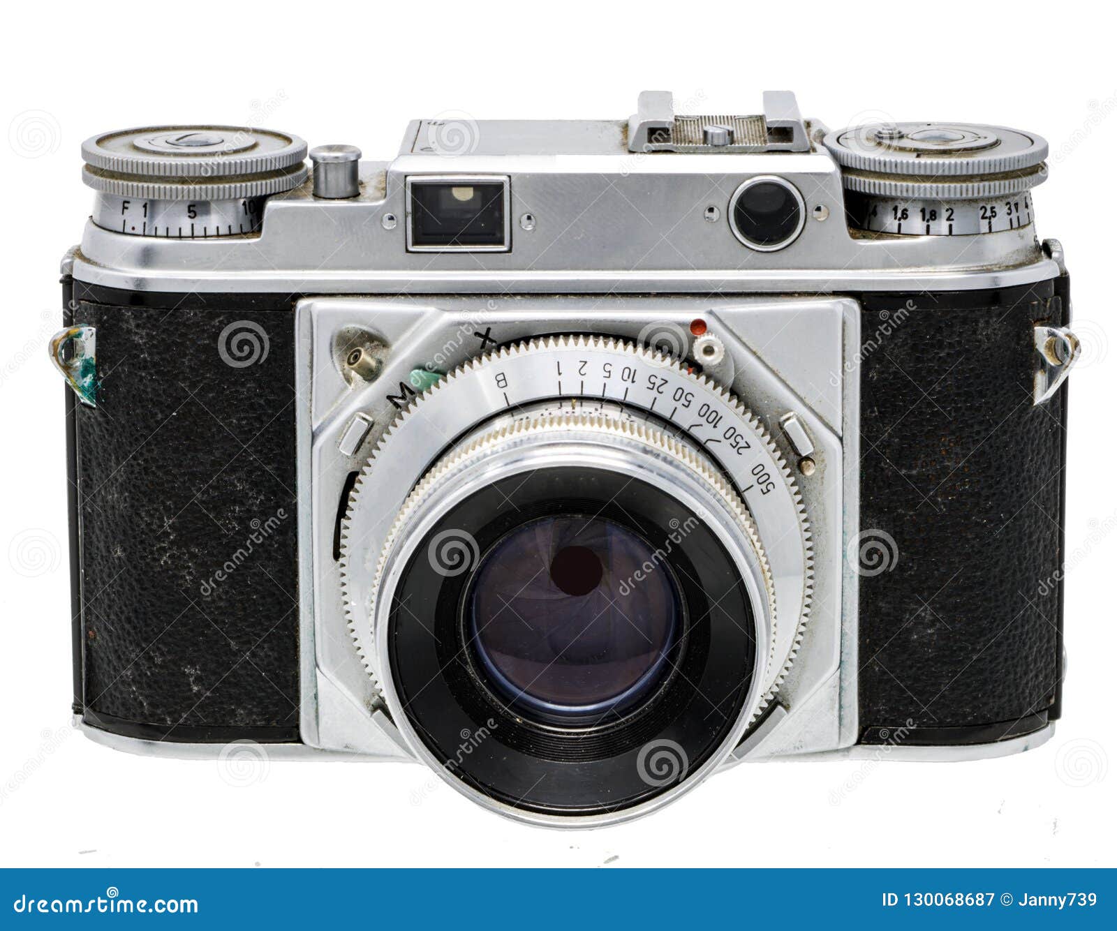 Portrait of an Old Camera Isolated on White Stock Image - Image of ...