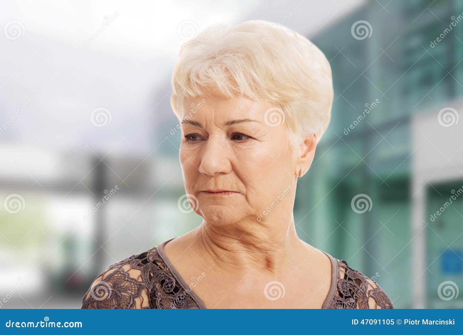 Portrait of an Old, Elderly Lady. Stock Image - Image of background ...