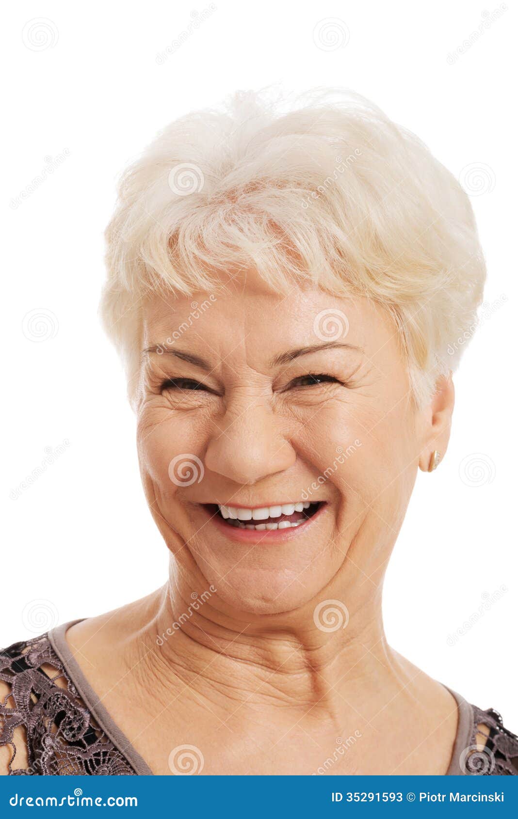 Portrait of an Old, Elderly Lady. Stock Image - Image of happiness ...