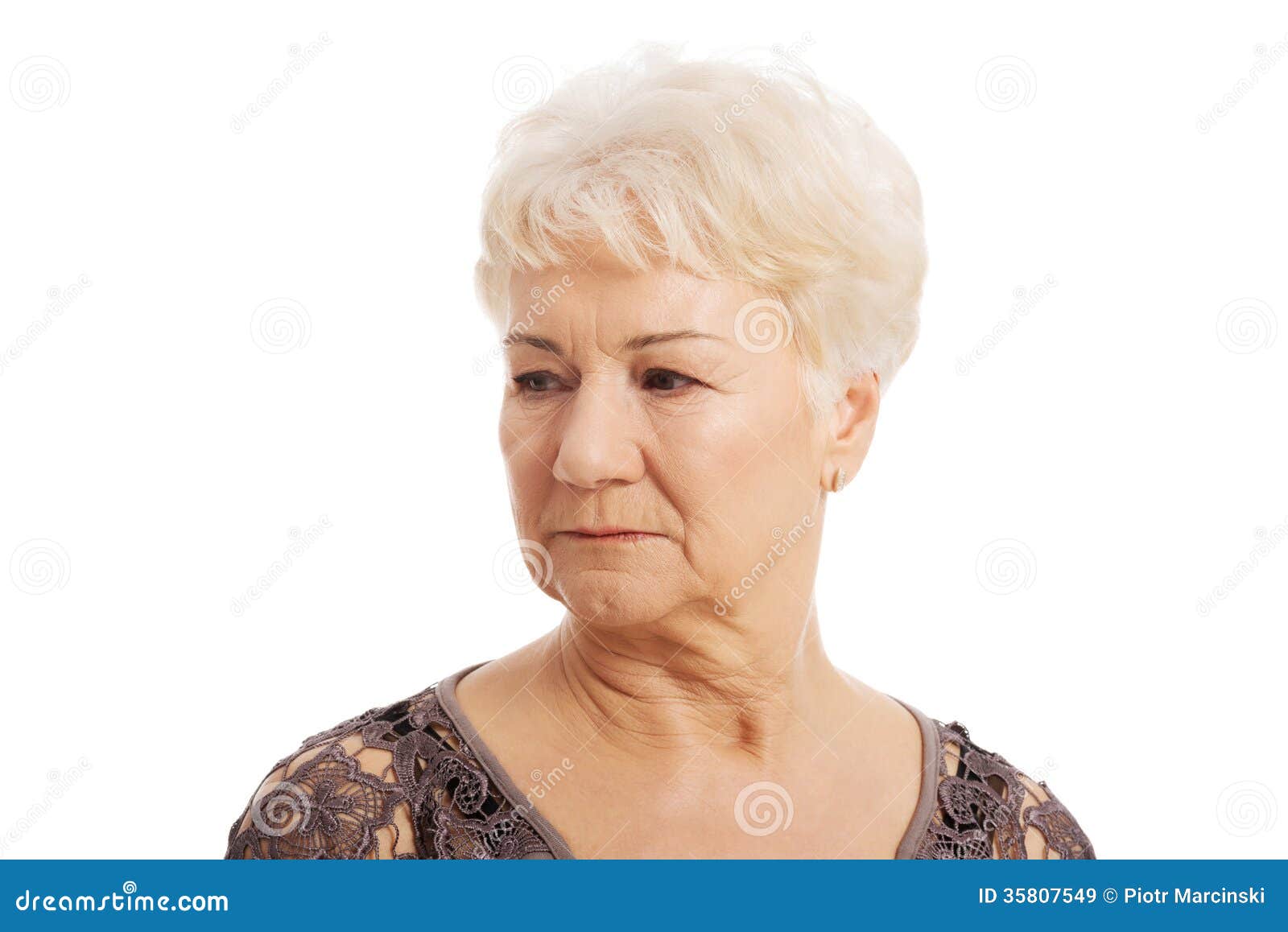 Portrait of an Old, Elderly Lady. Stock Image - Image of closeup ...