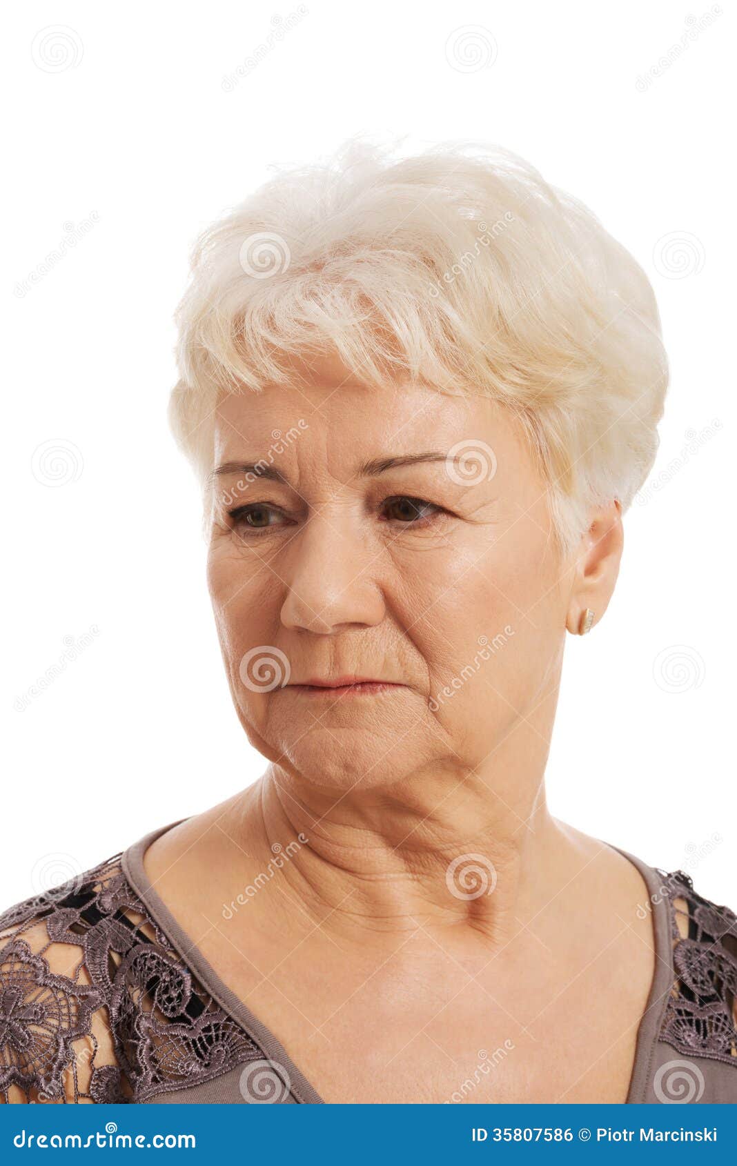 Portrait of an Old, Elderly Lady. Stock Photo - Image of background ...