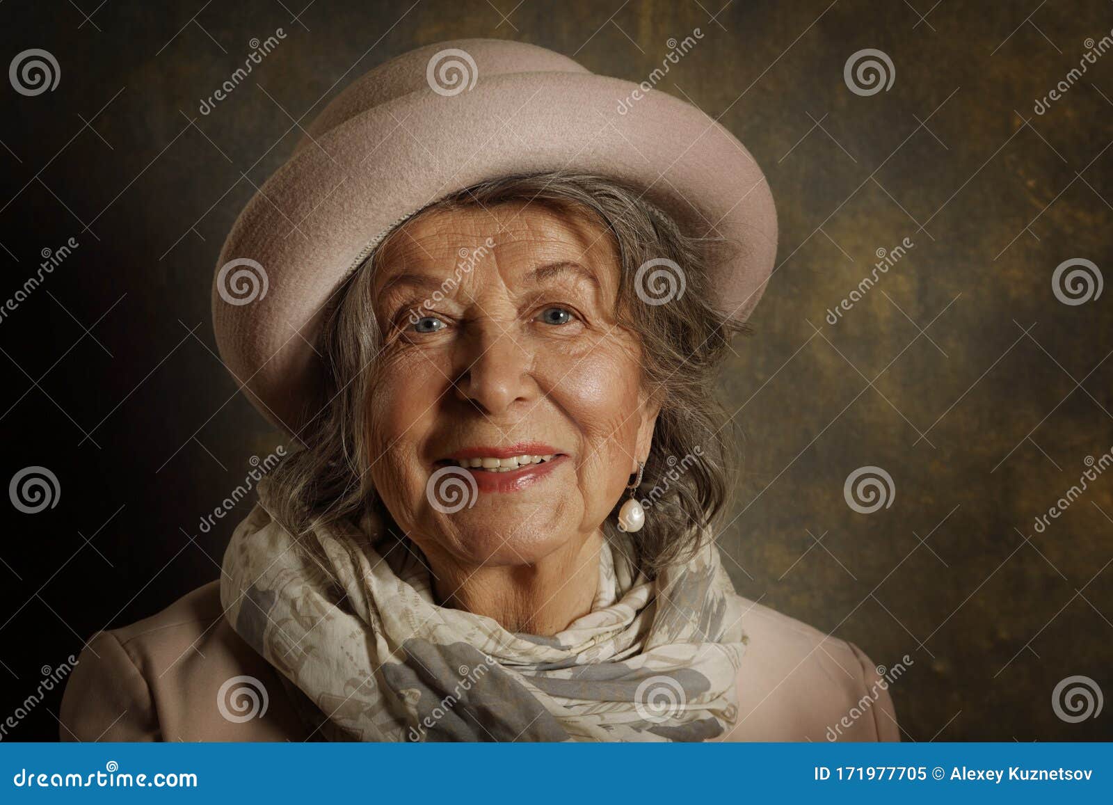 Portrait of an Old Lady in a Hat and a Scarf Stock Image - Image of ... Portrait of an Old Lady in a Hat and a Scarf Stock Image - Image of ...