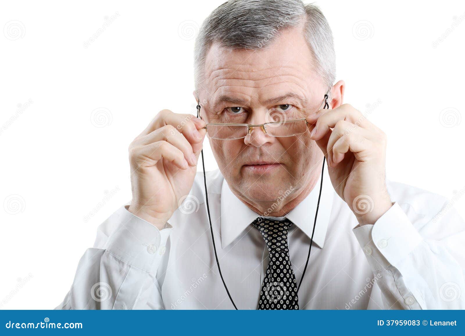 Portrait of Old Man with Glasses Stock Image - Image of elder ...