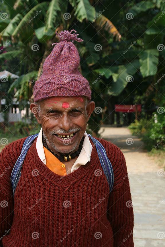 Portrait of an Old Man from Nepal Editorial Stock Photo - Image of ...