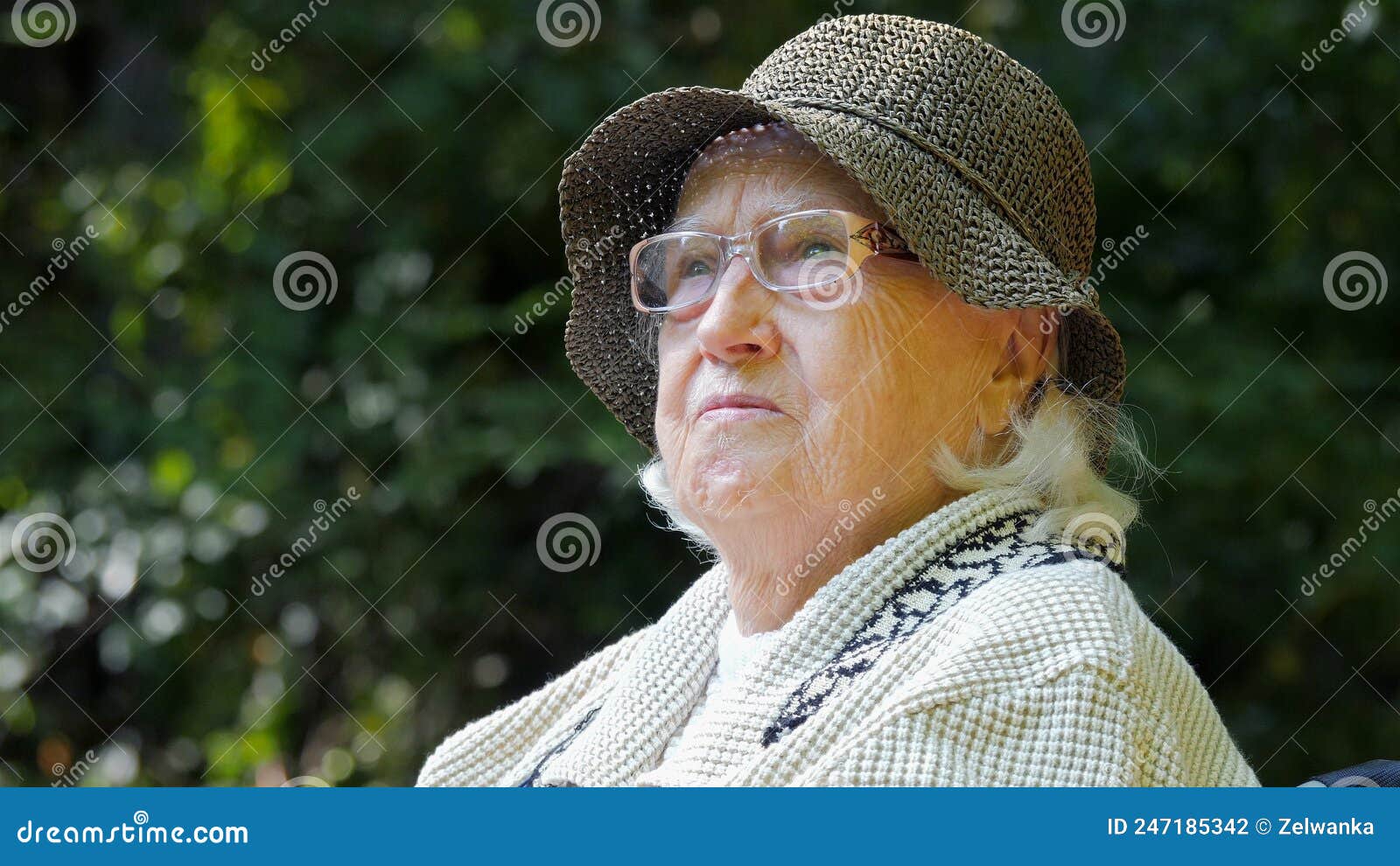 Portrait of an Old Lady in a Hat Stock Photo - Image of person, face ...