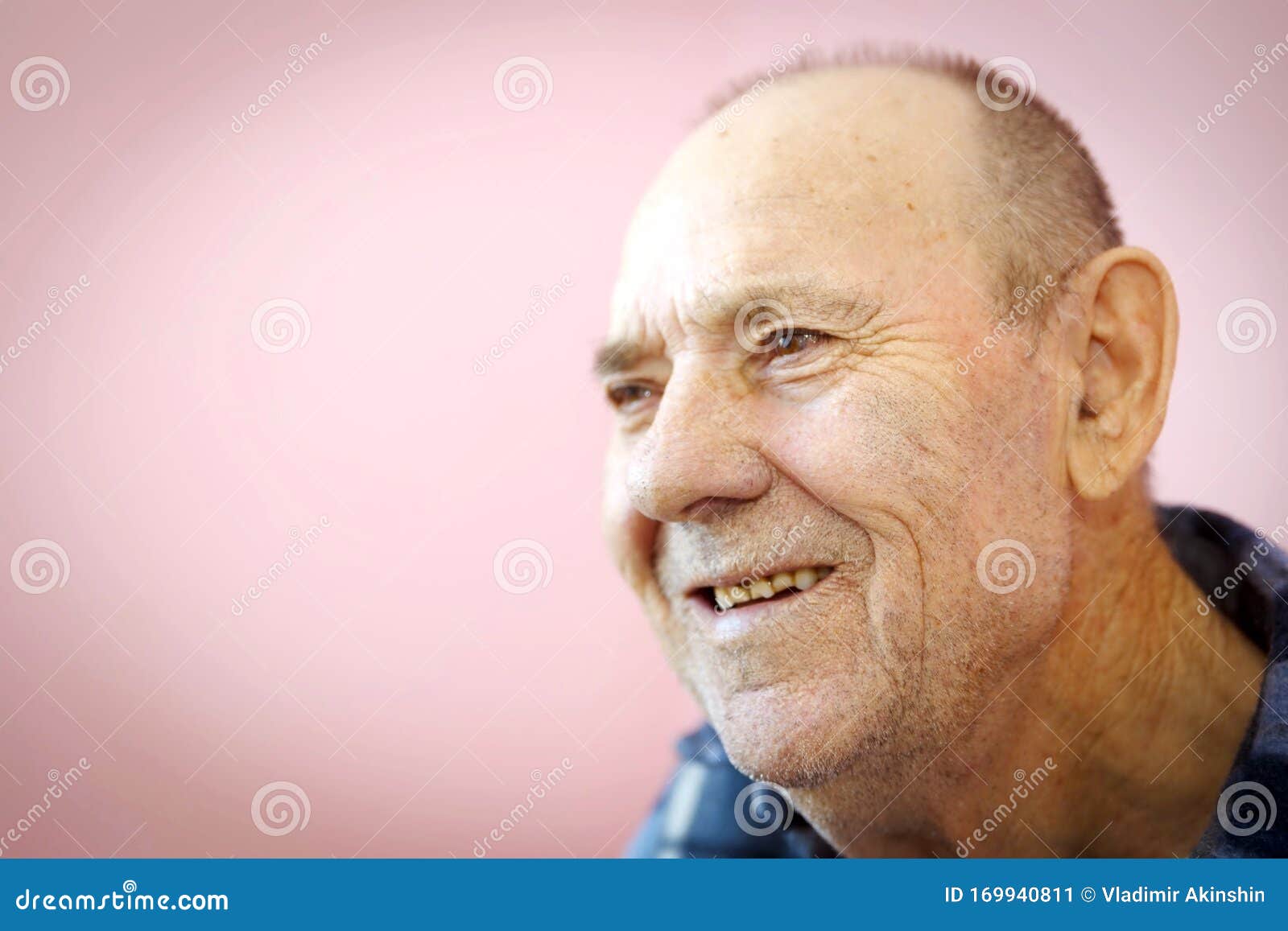 Portrait of an Old Tired Man with a Smile Stock Image - Image of ...