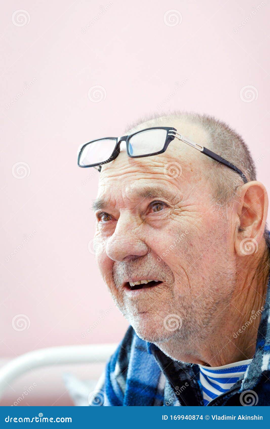 Portrait of an Old Tired Man with a Smile Stock Photo - Image of ...