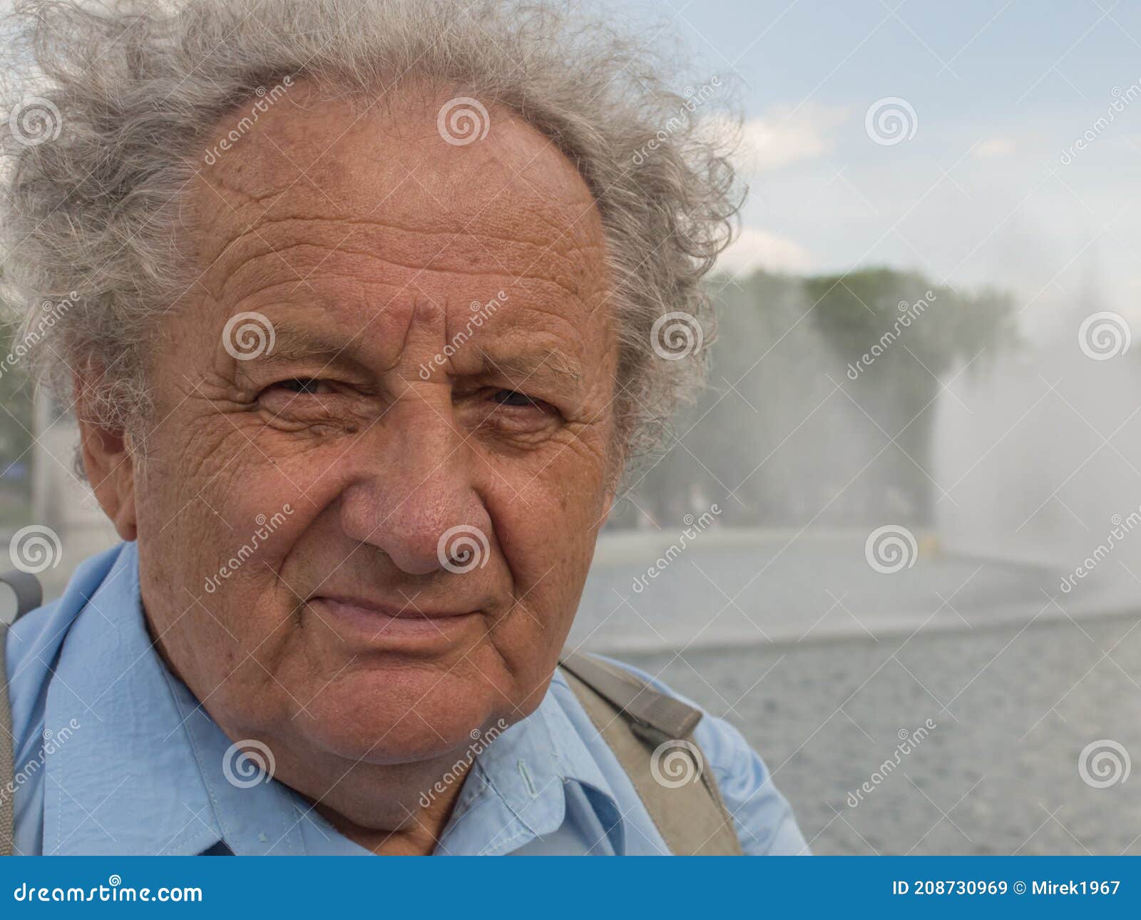 Portrait of old white man stock image. Image of mood - 208730969