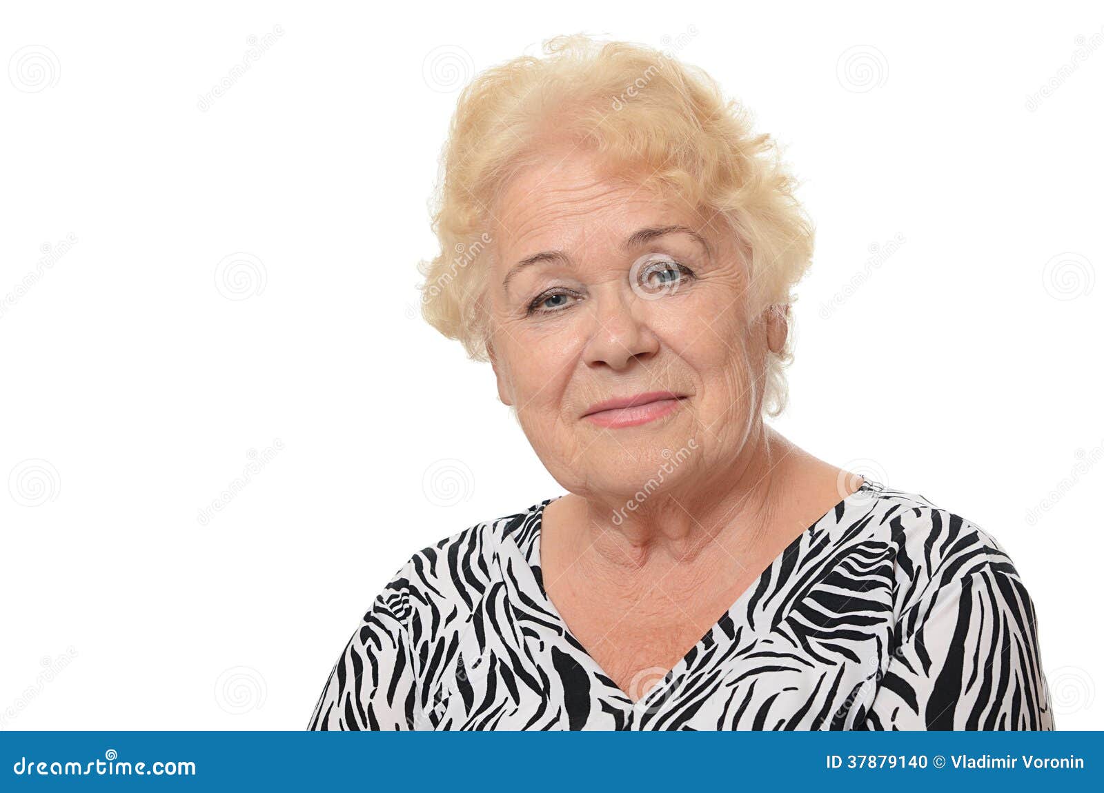 Portrait of Old Woman Isolated on White Background Stock Photo - Image ...