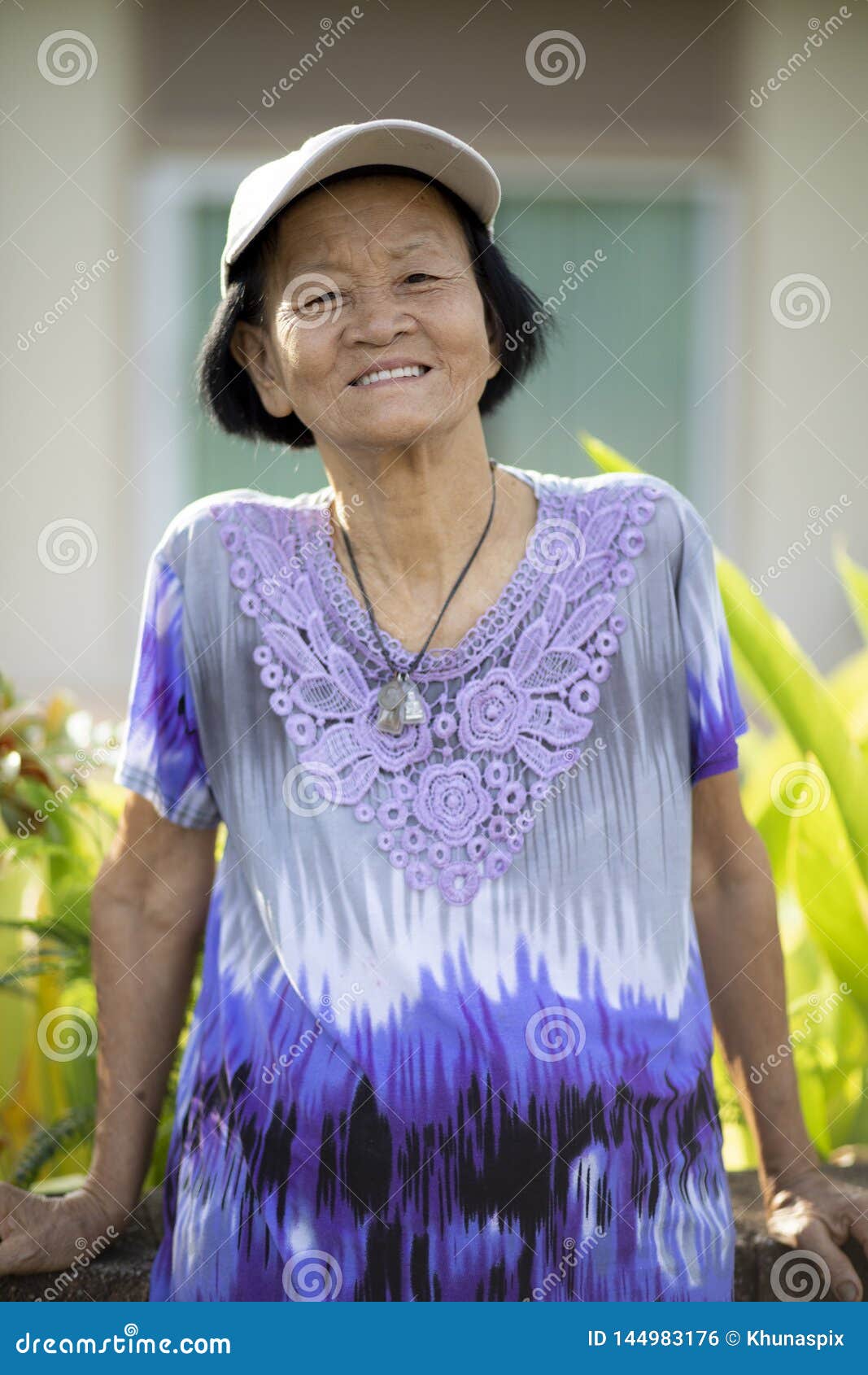 Portrait of Old Woman Toothy Smiling Face Happiness Emotion Standing in ... Portrait of Old Woman Toothy Smiling Face Happiness Emotion Standing in ...
