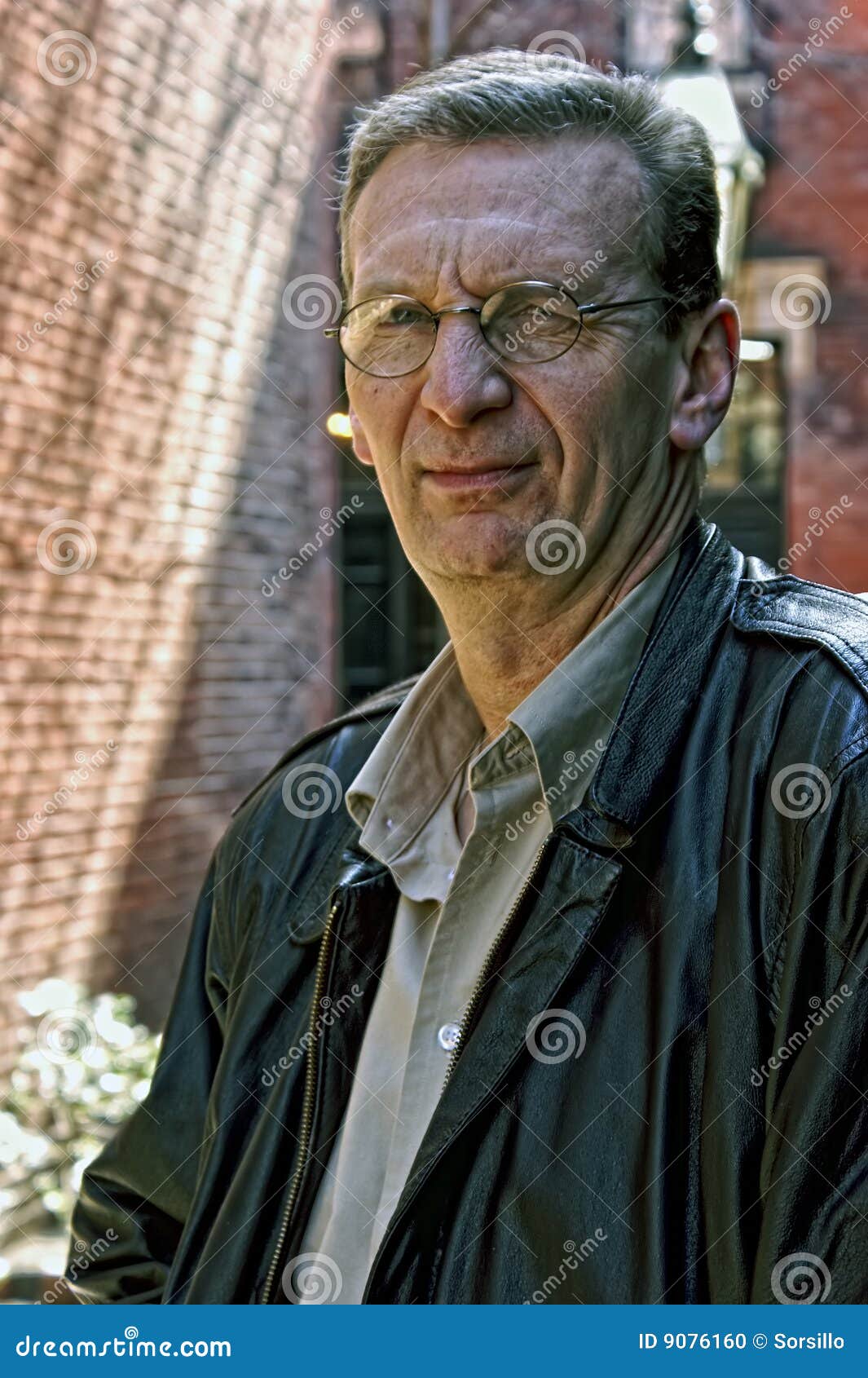 Portrait of Older Man Squinting Outdoors Stock Photo - Image of ...