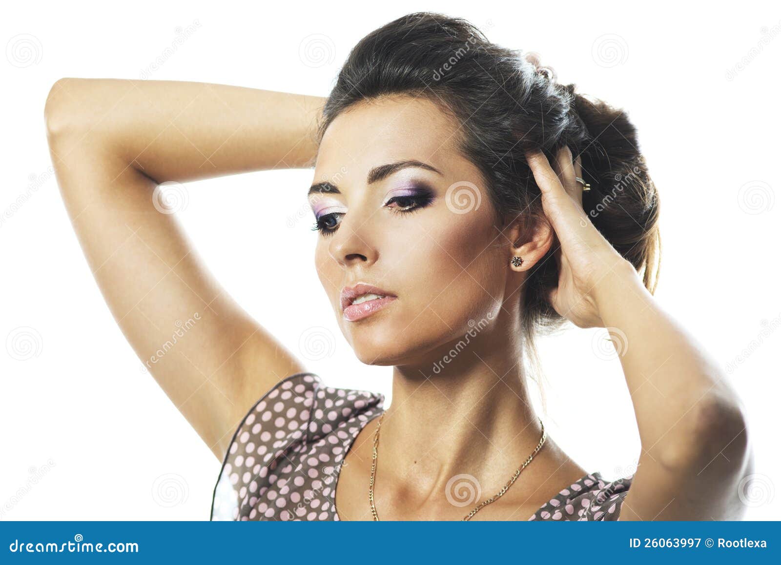 Portrait of One Beautiful Woman Stock Image - Image of isolated, head ...