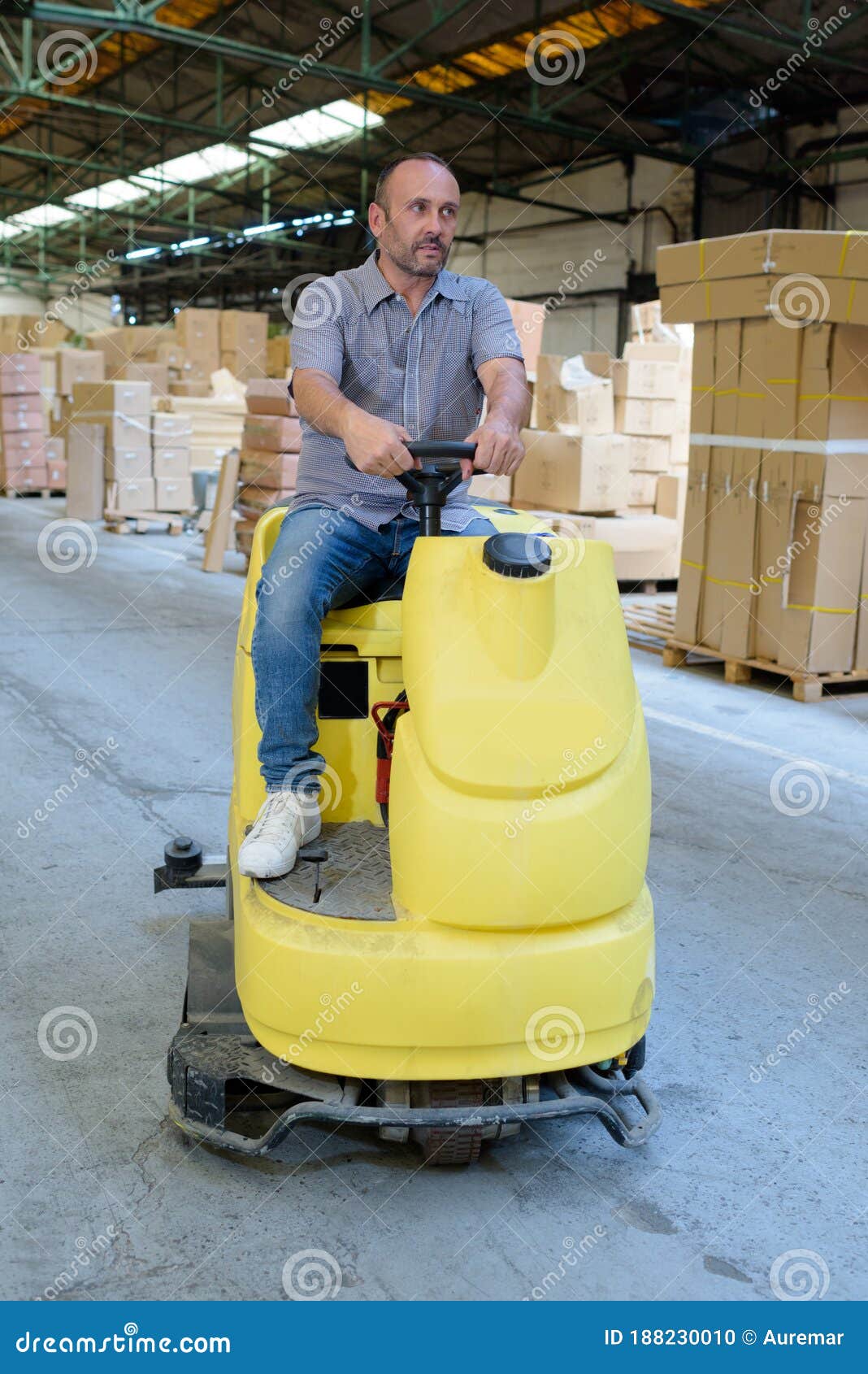 Portrait Operator with Cleaning Machine Stock Photo - Image of road ...
