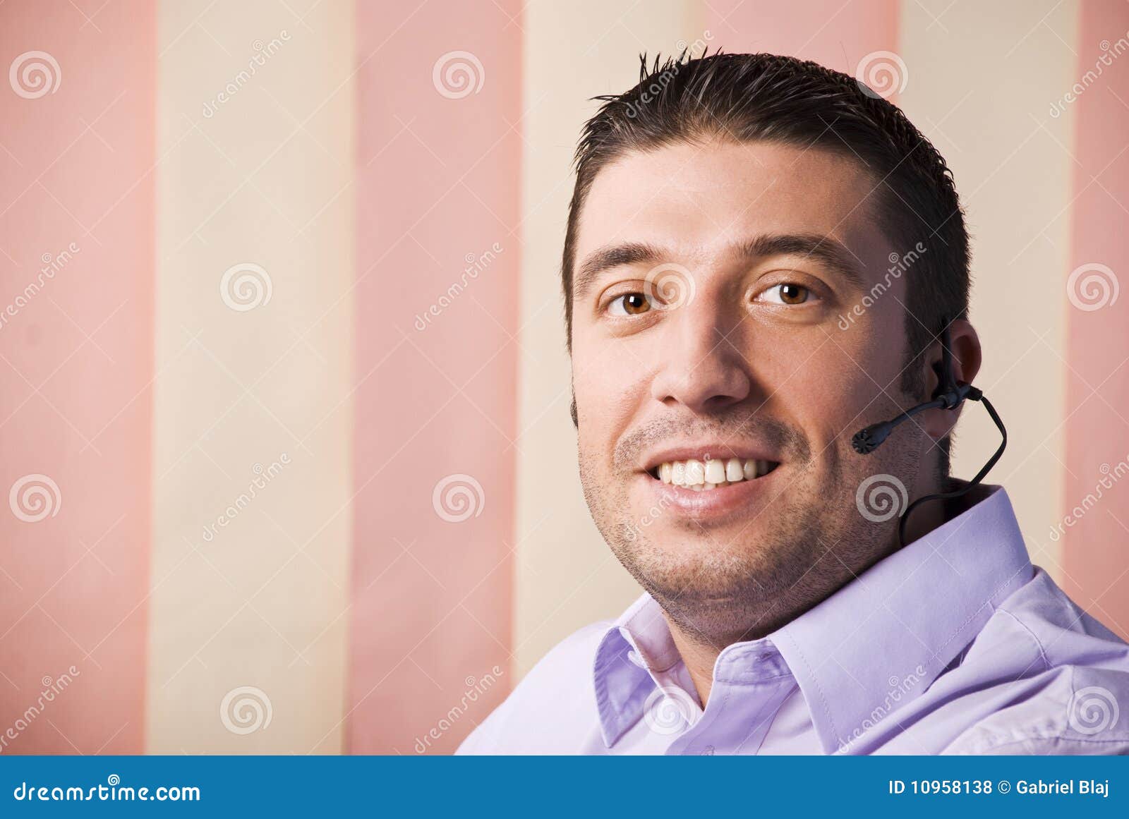 Portrait operator man stock photo. Image of hotline, copy - 10958138