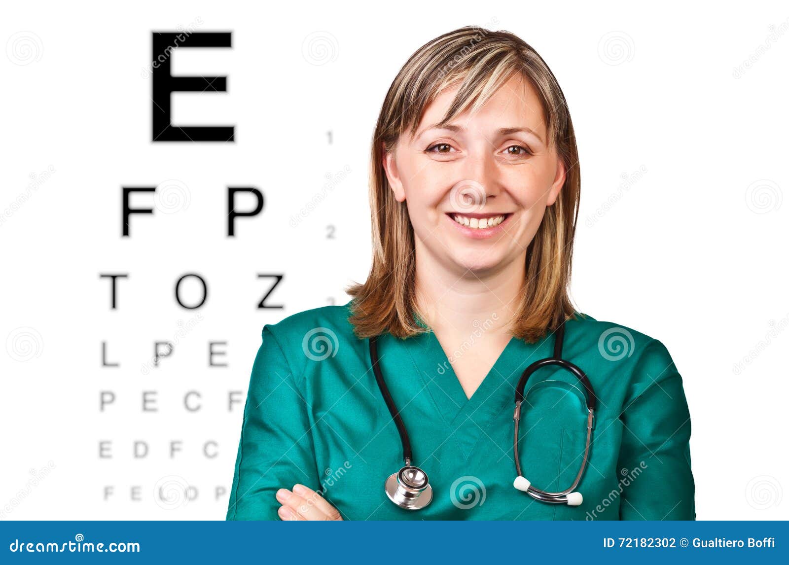 Portrait of optometrist stock photo. Image of woman, test - 72182302