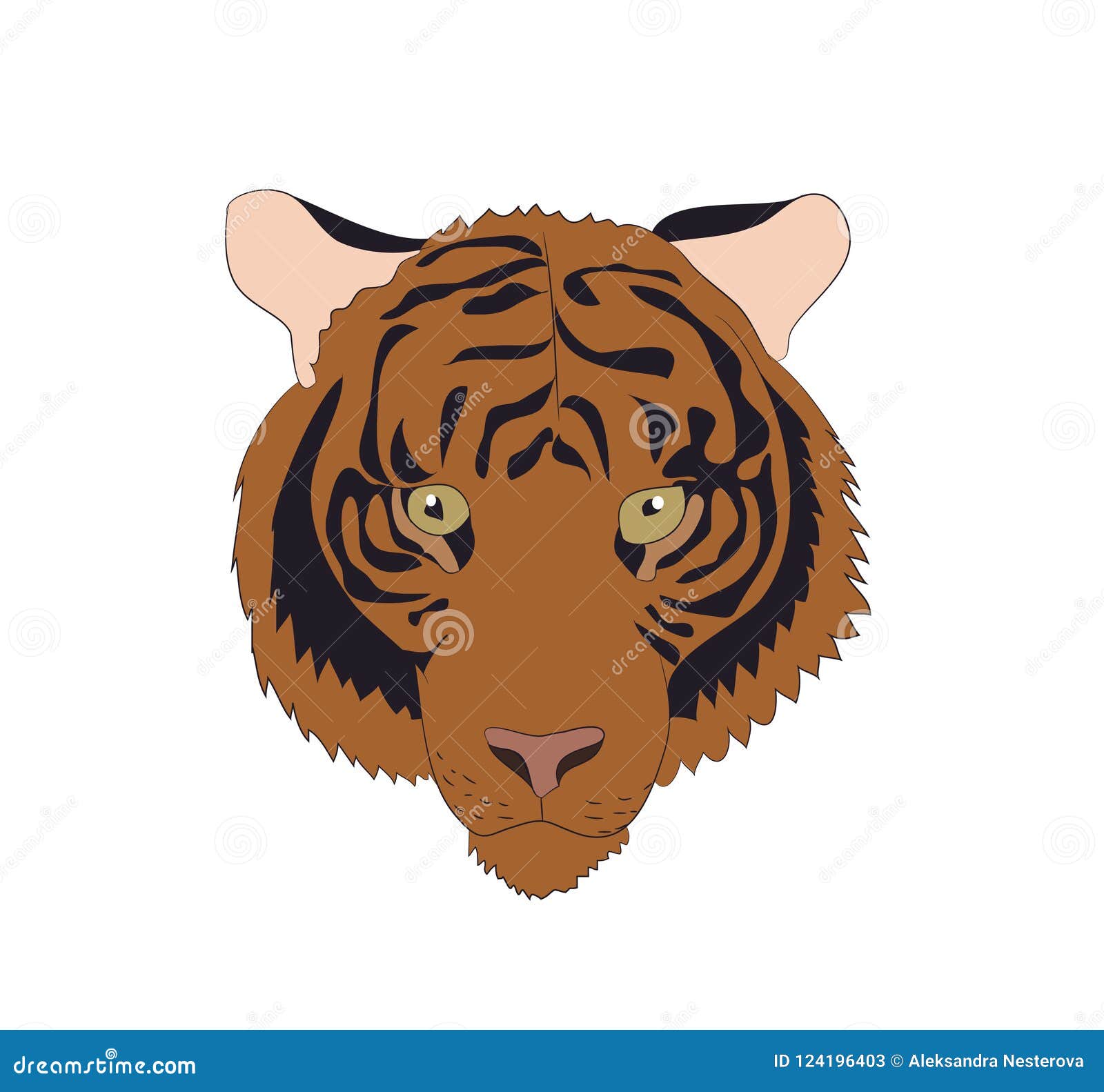 Portrait of an Orange Tiger, Vector Stock Vector - Illustration of ...