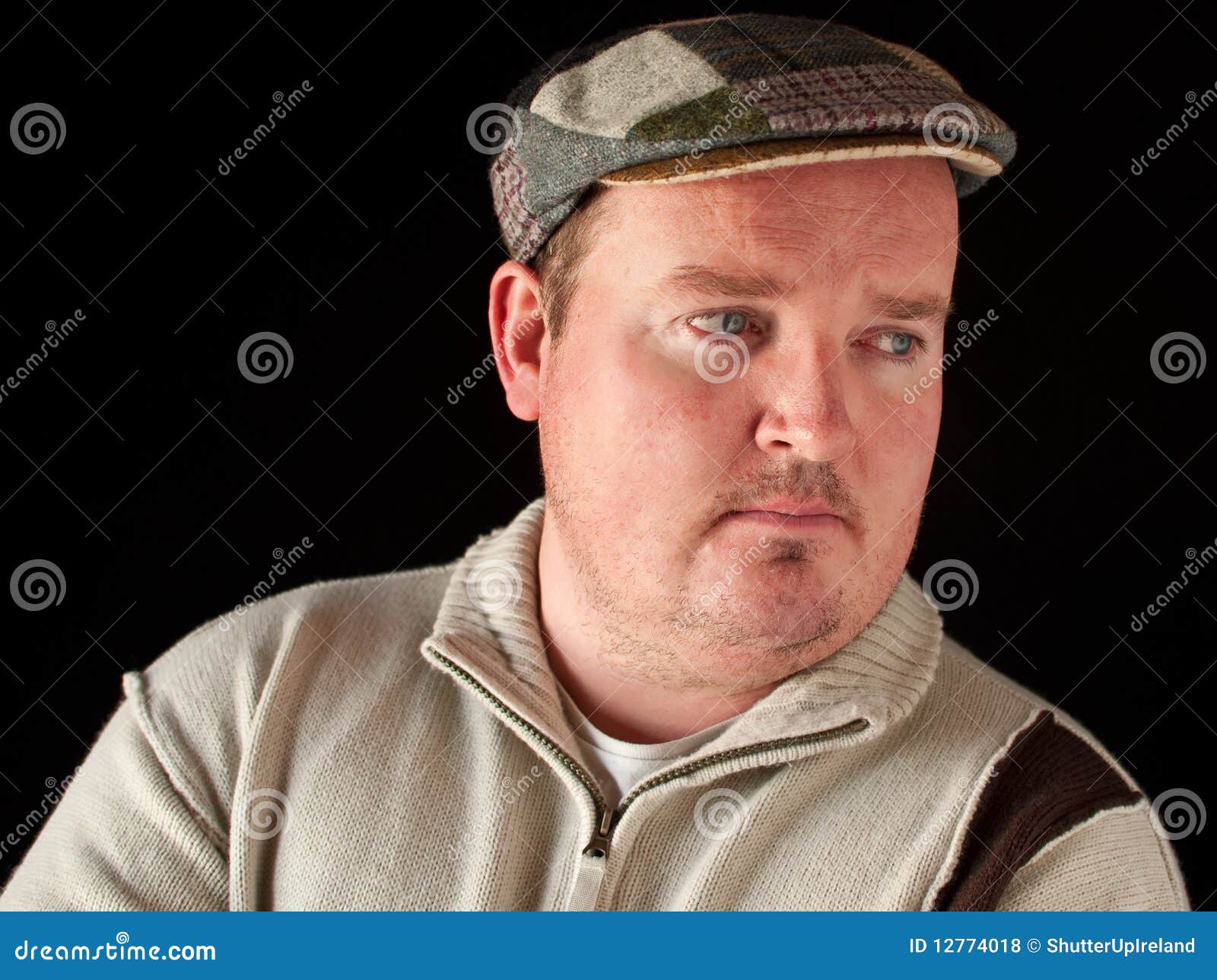 Portrait of a Overweight Male on Black Stock Photo - Image of adult ...