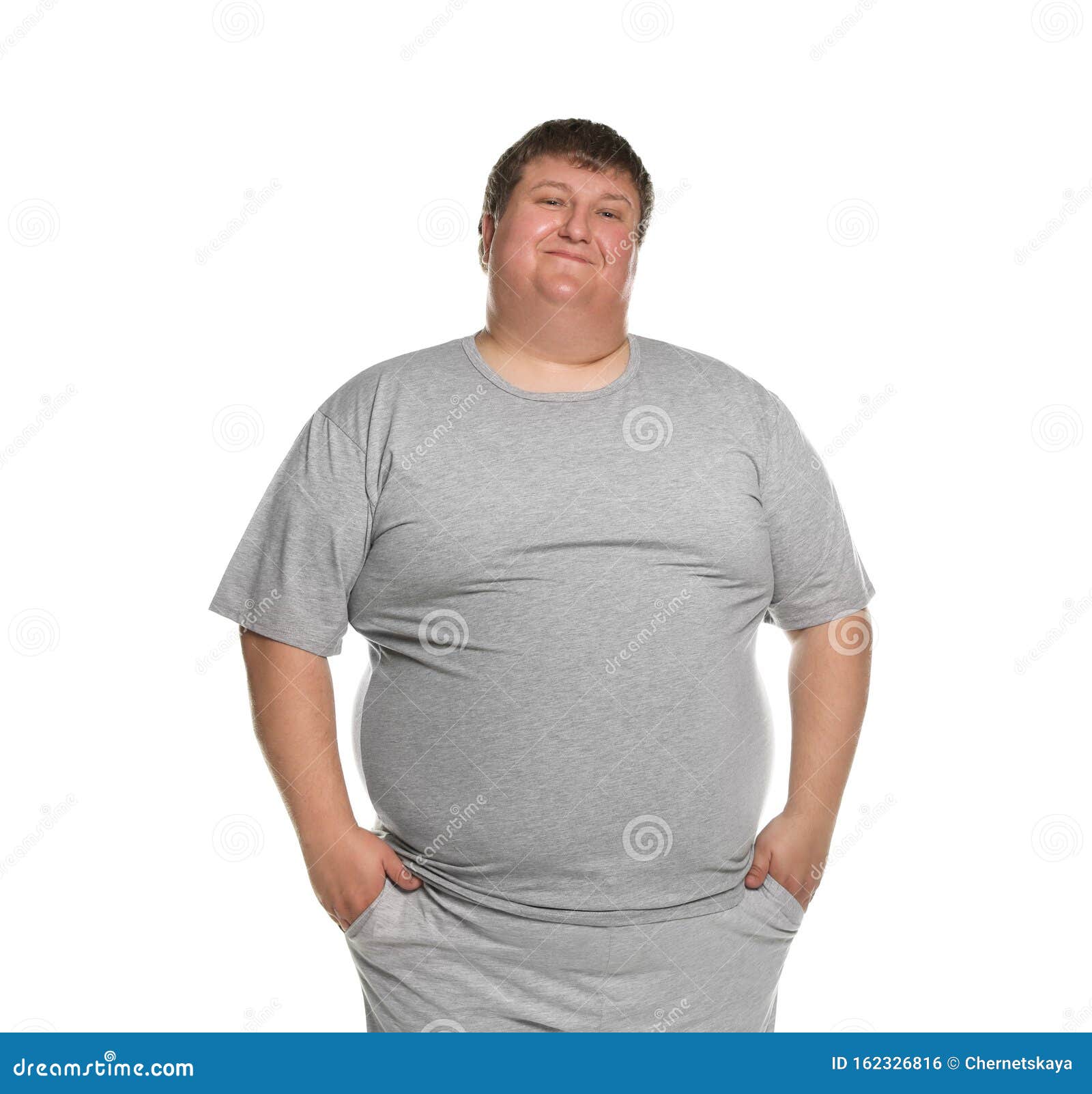 Portrait of Overweight Man Posing on Background Stock Photo - Image of ...