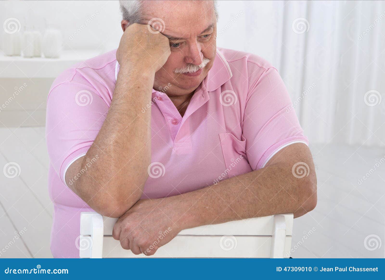 Portrait of an Overweight Senior Man Stock Photo - Image of boredom ...