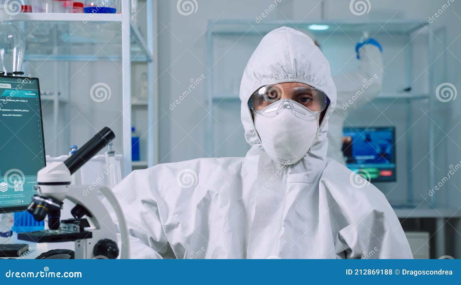 Portrait of Overworked Biolog Looking at Camera Stock Photo - Image of ...