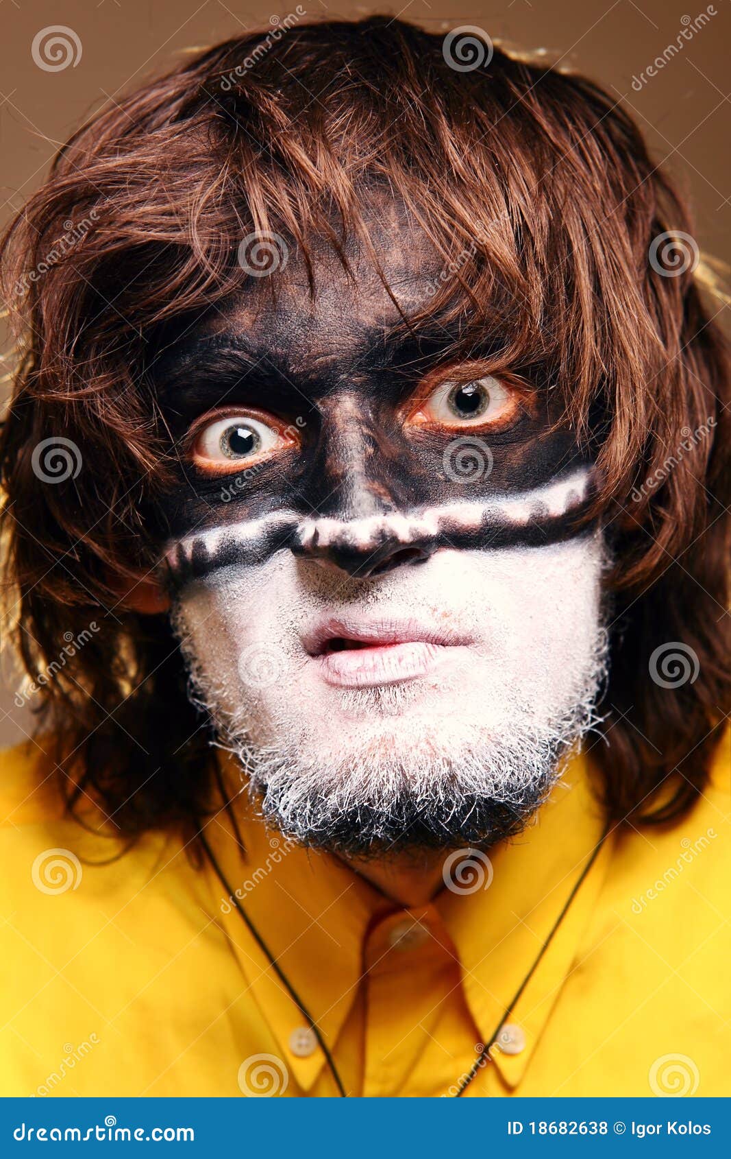 Portrait of a painted man stock photo. Image of people - 18682638