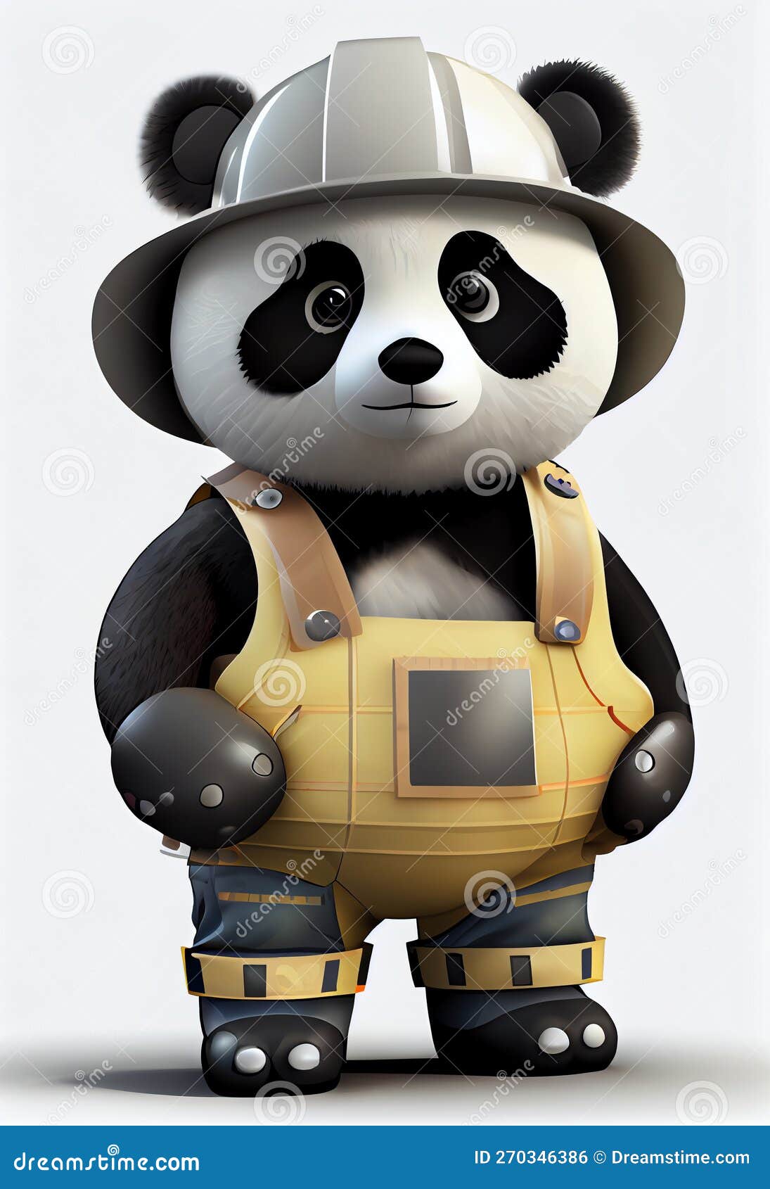 Portrait of a Panda in a Construction Helmet. AI Generated Stock ...