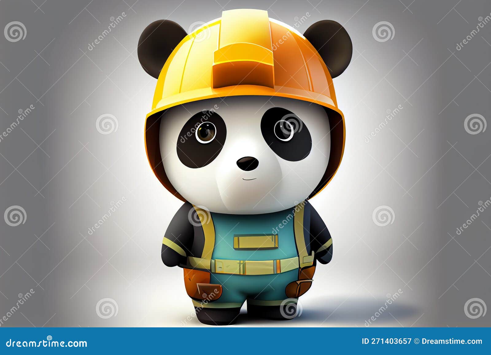 Portrait of a Panda in a Construction Helmet. AI Generated Stock ...