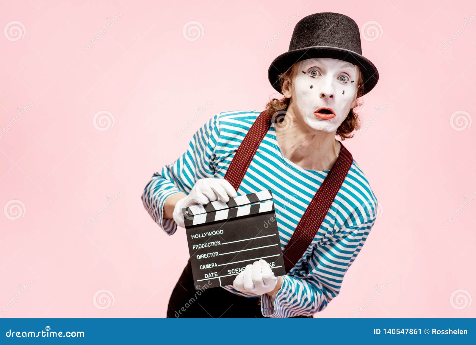 Portrait Of A Pantomime On The Pink Background Royalty-Free Stock Photo ...