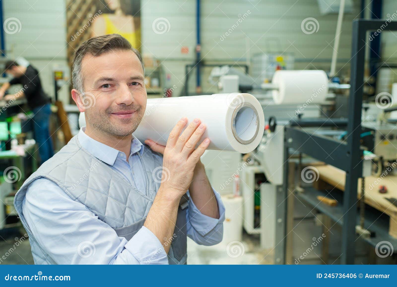 Portrait Paper Mill Factory Worker Stock Photo - Image of making ...