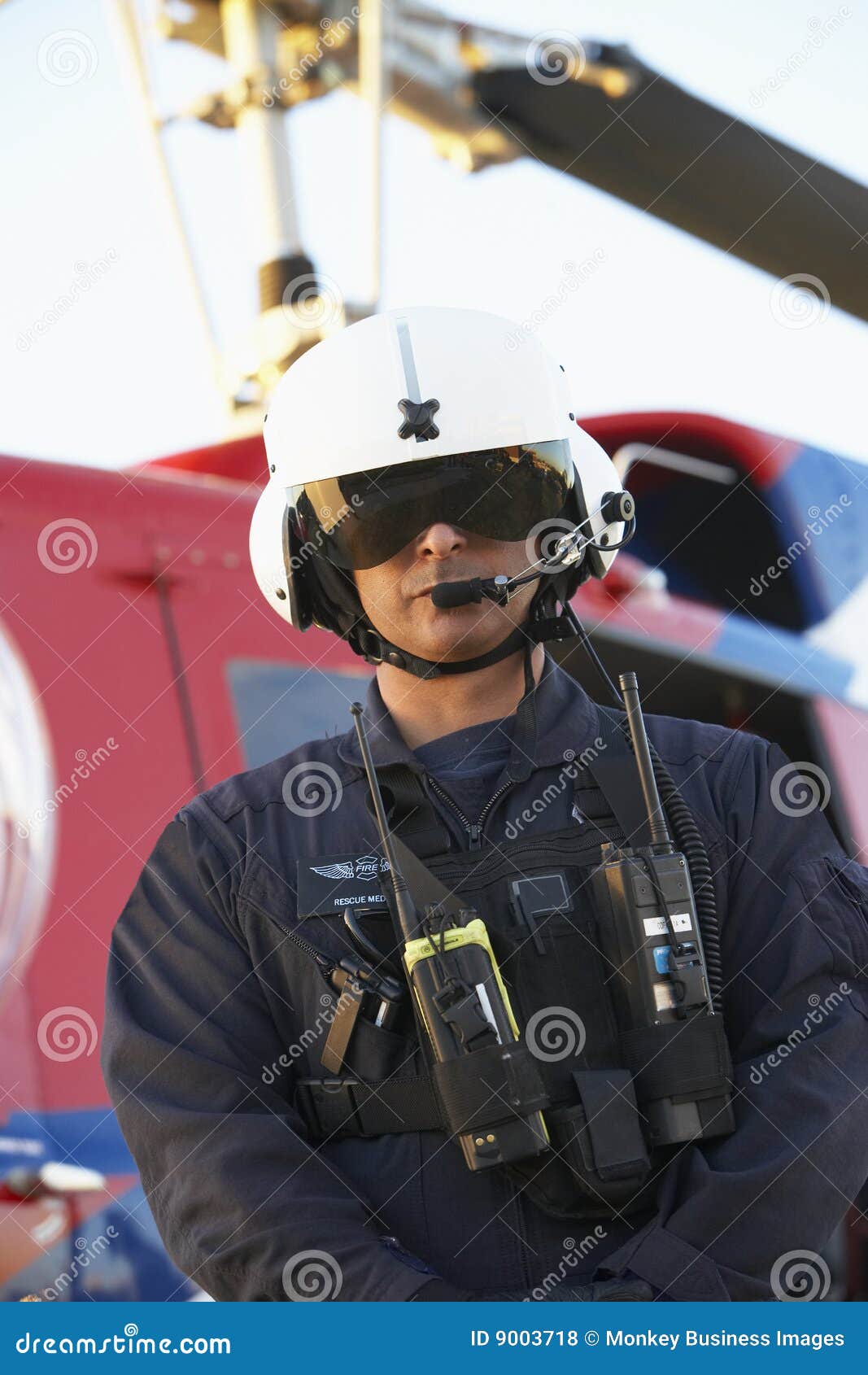 Portrait of Paramedic Standing in Front of Medevac Stock Photo - Image ...
