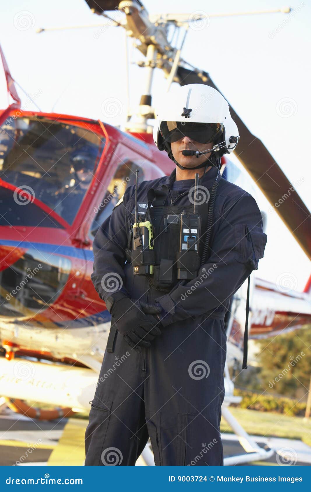 Portrait of Paramedic Standing in Front of Medevac Stock Photo - Image ...
