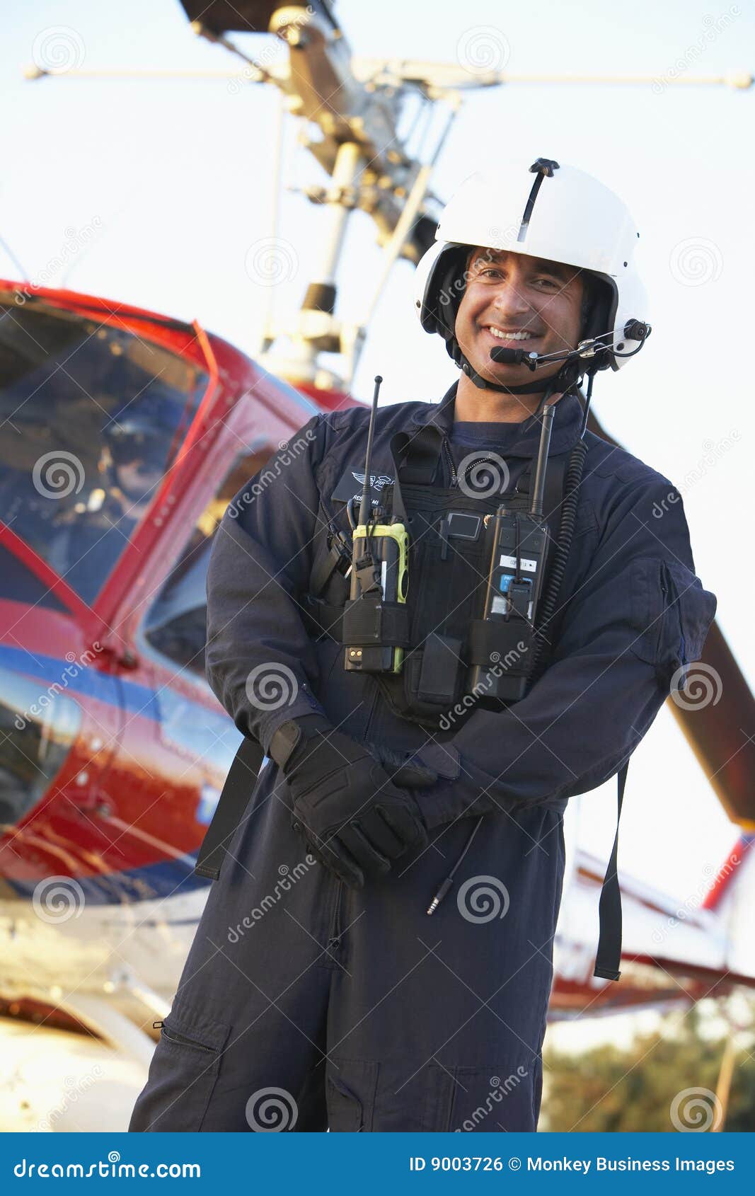 Portrait of Paramedic Standing in Front of Medevac Stock Photo - Image ...