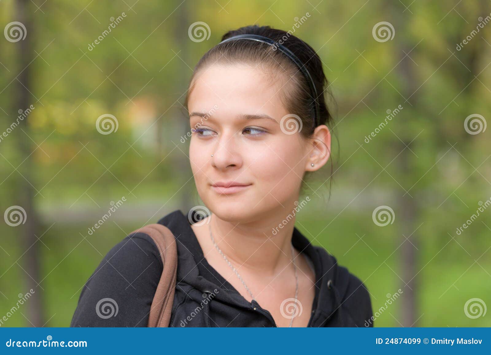 Portrait in park stock image. Image of portrait, female - 24874099