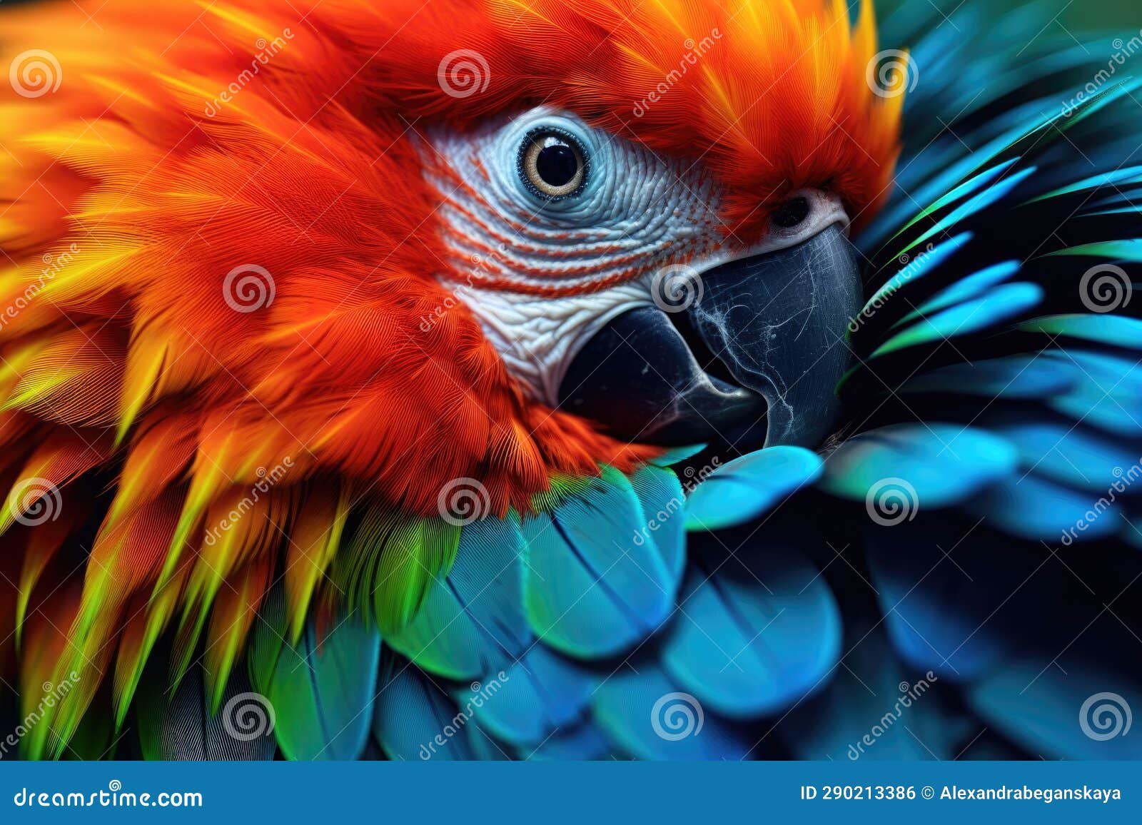 Portrait of a Parrot Close-up Stock Illustration - Illustration of ...