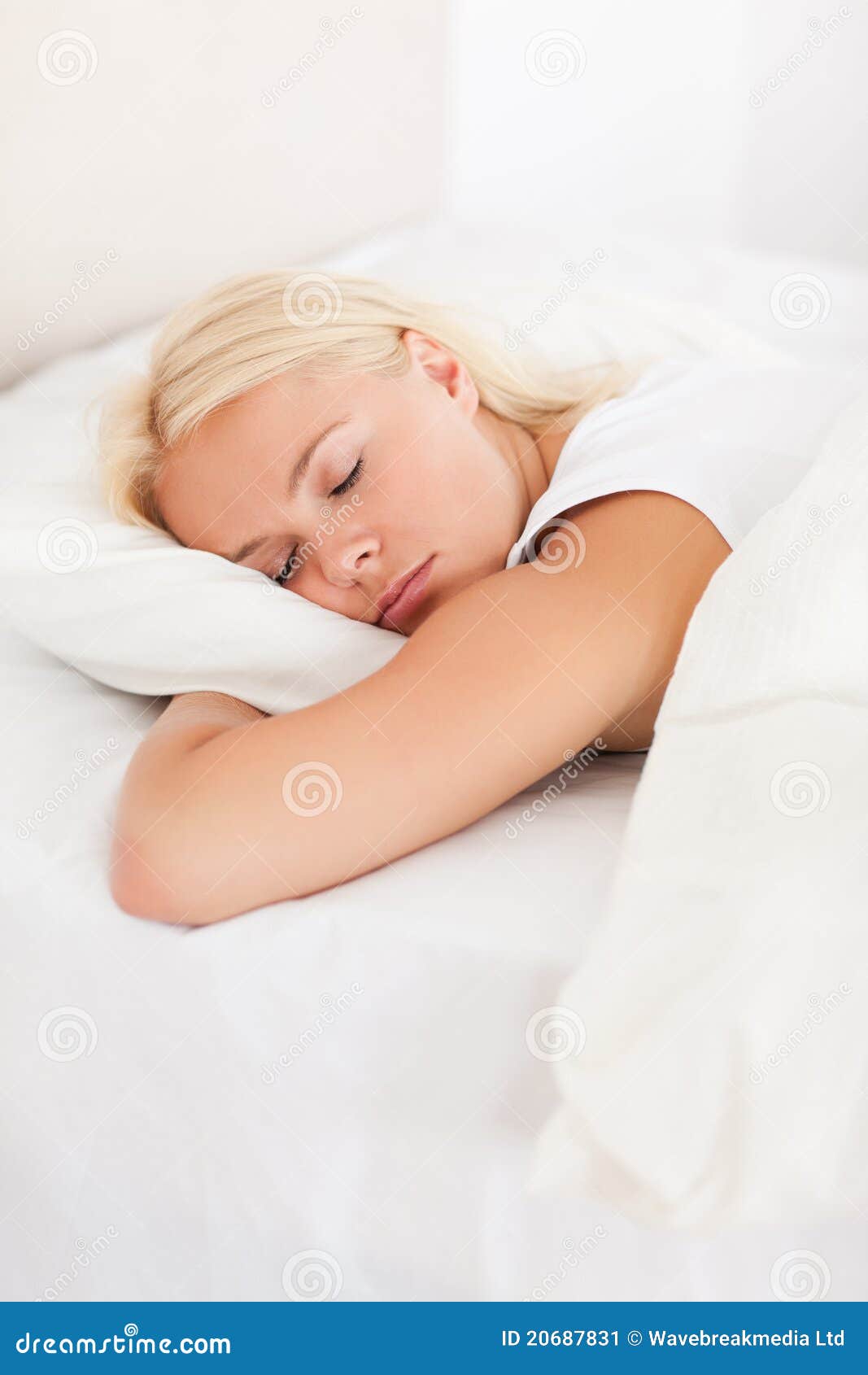 Portrait of a Peaceful Woman Sleeping Stock Image - Image of light ...