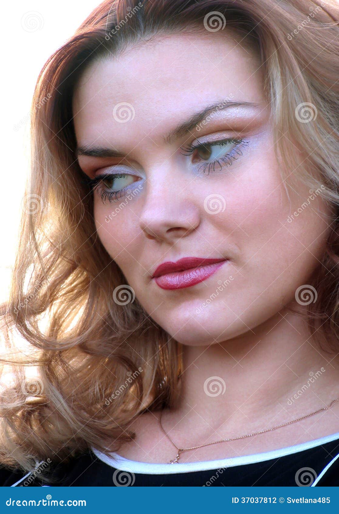 Portrait of a Pensive Blonde Closeup. Stock Photo - Image of beauty ...