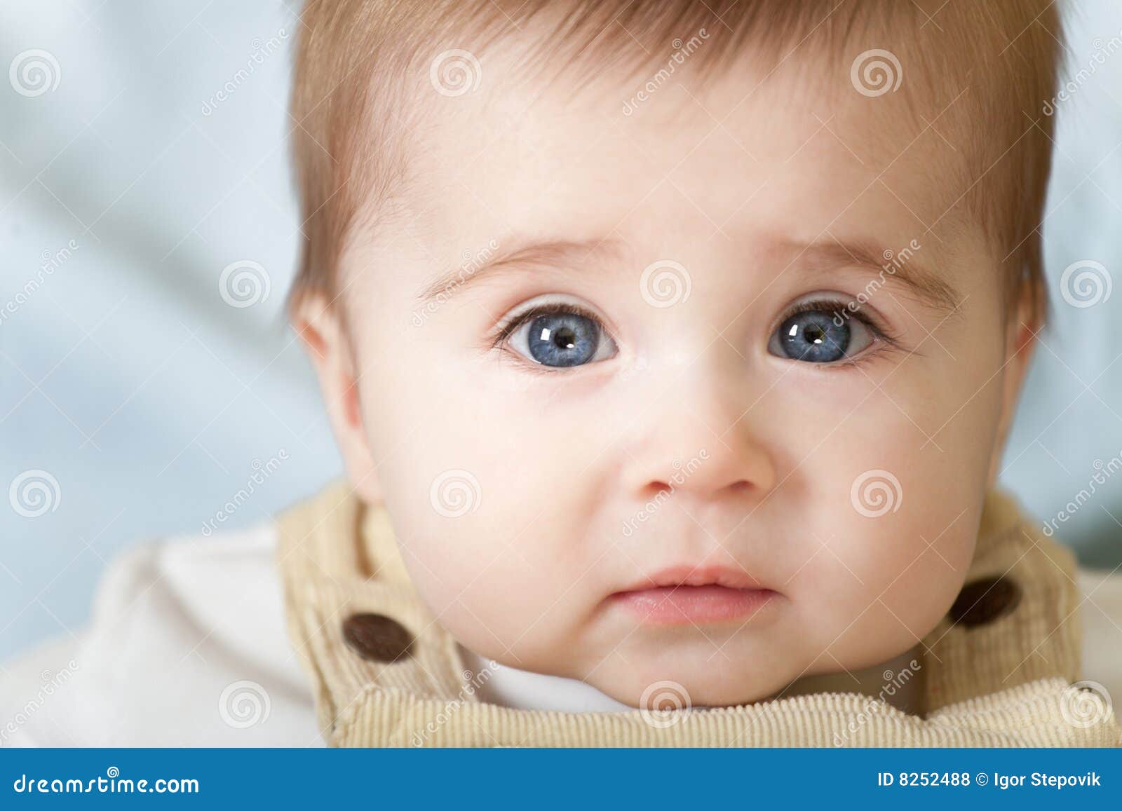 Portrait of Pensive Blue-eyes Baby Stock Photo - Image of clean, face ...